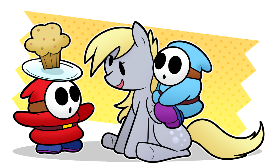 #3298741 - safe, artist:cookieboy011, derpy hooves, pegasus, pony, shy ...