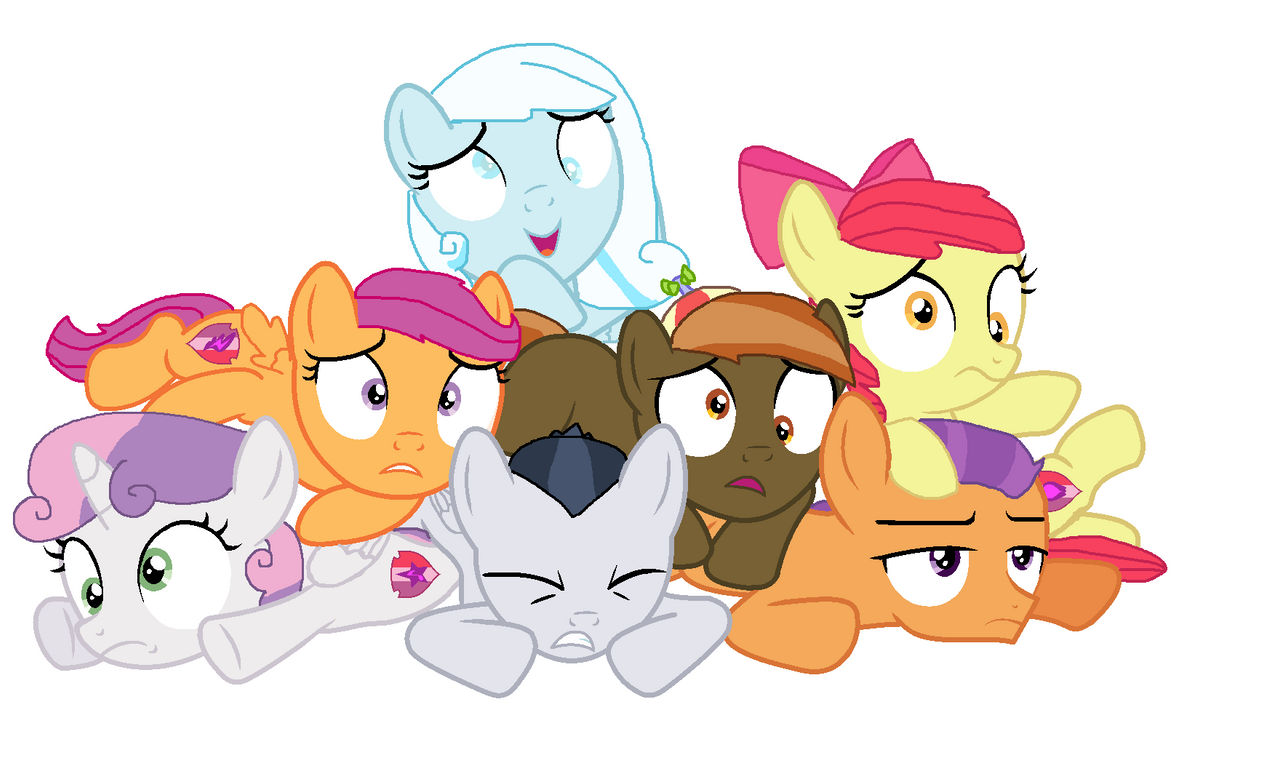 #3306570 - safe, artist:diana173076, apple bloom, button mash, rumble ...