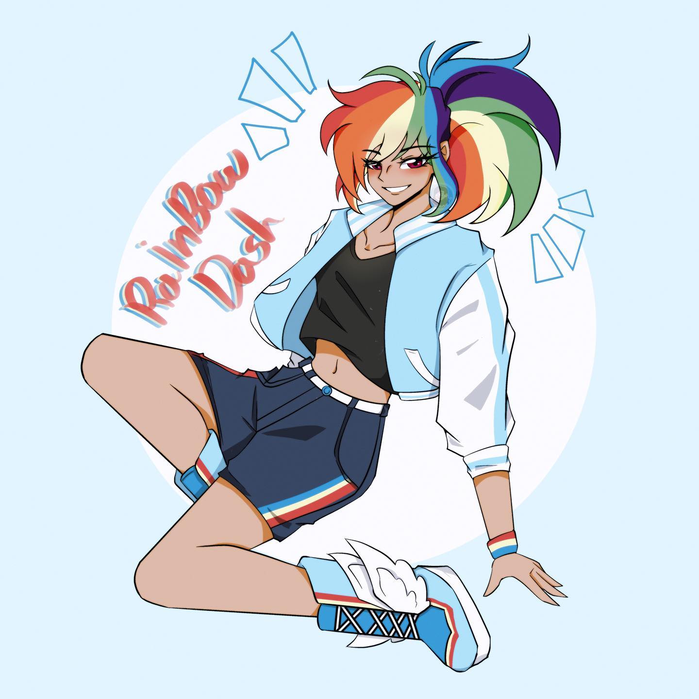 #3310410 - safe, artist:xram.vk, rainbow dash, human, g4, circle ...