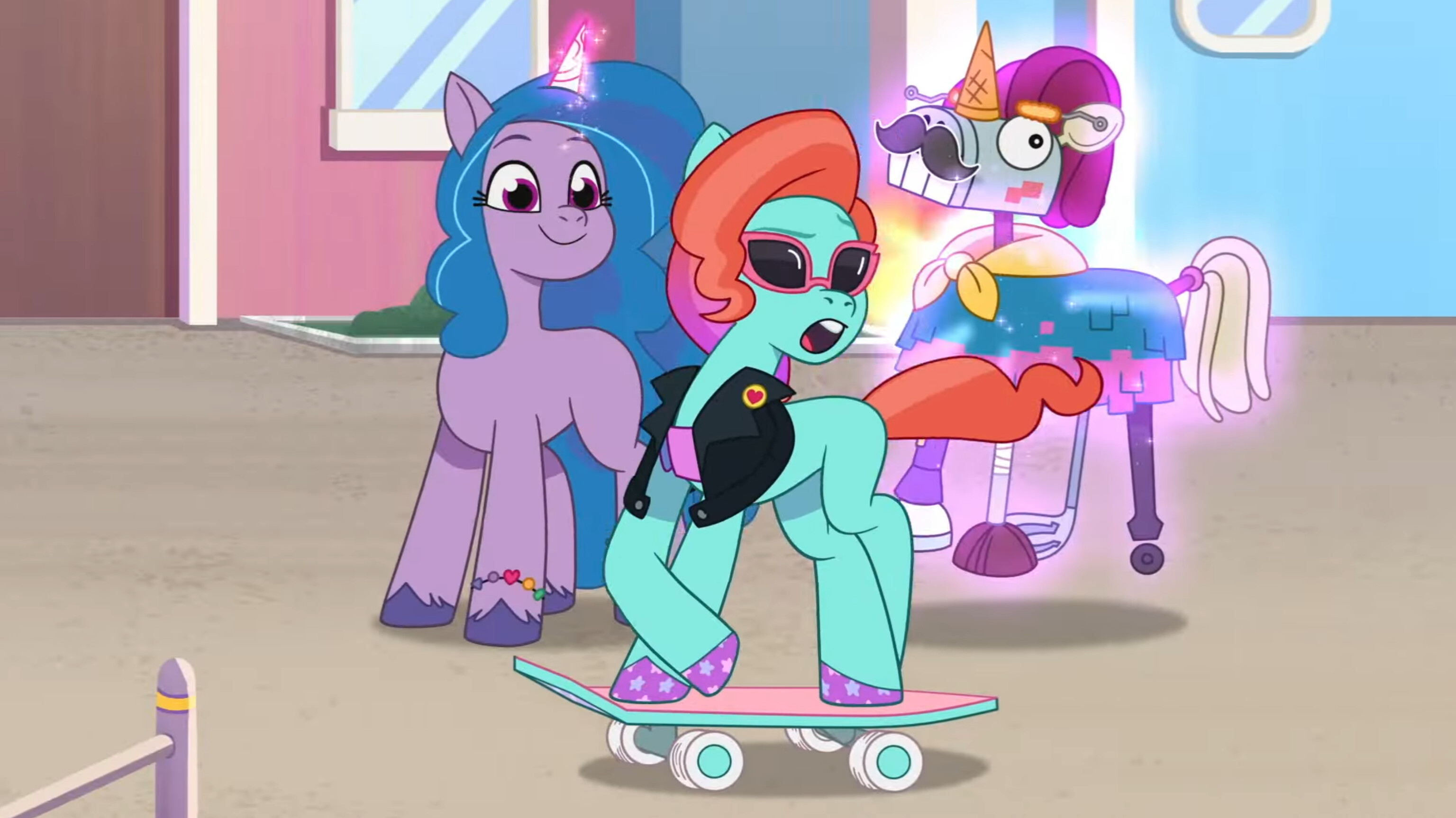 #3293714 - safe, screencap, izzy moonbow, jazz hooves, señor ...