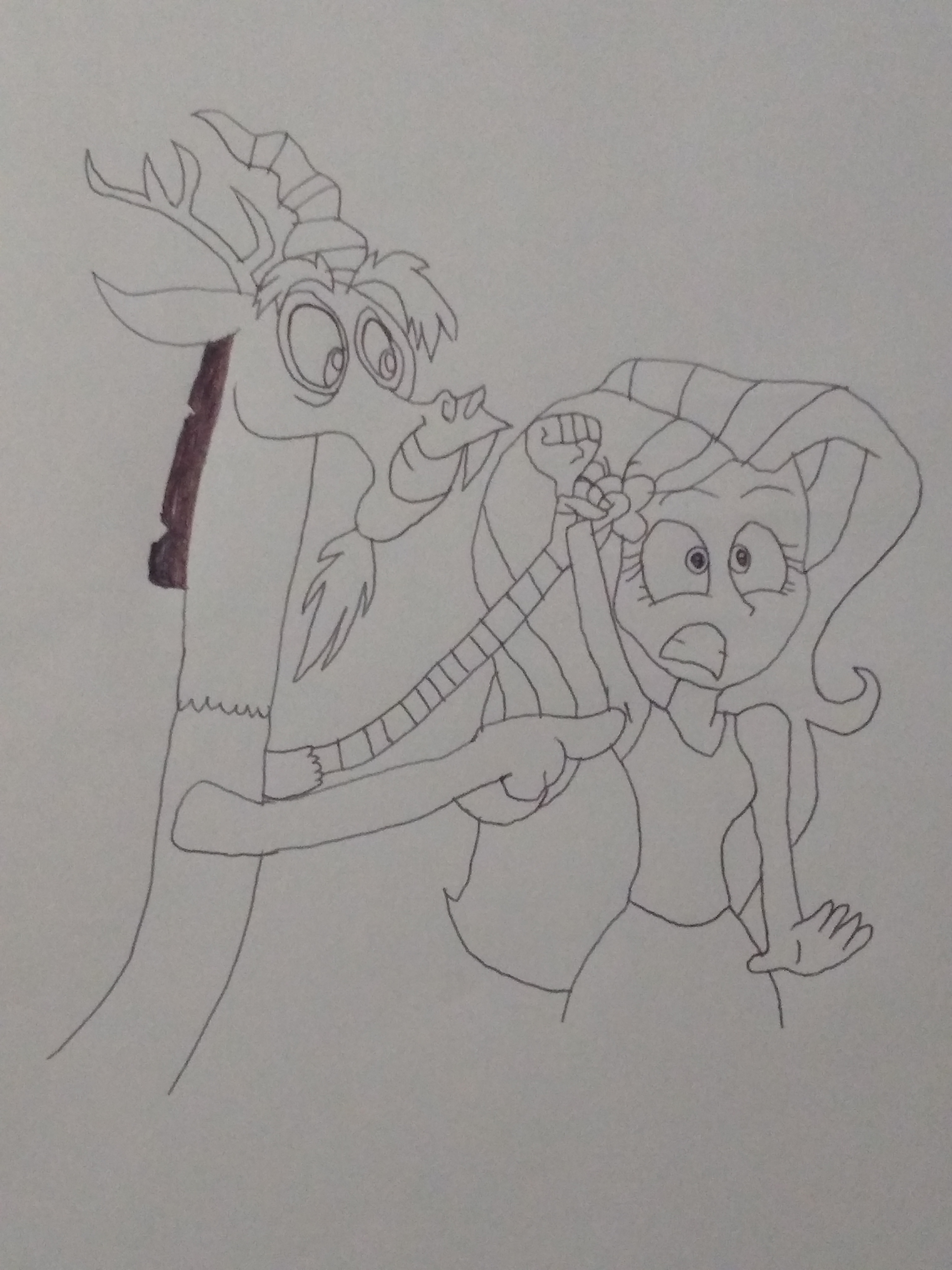 #3294643 - safe, anonymous artist, discord, fluttershy, draconequus ...