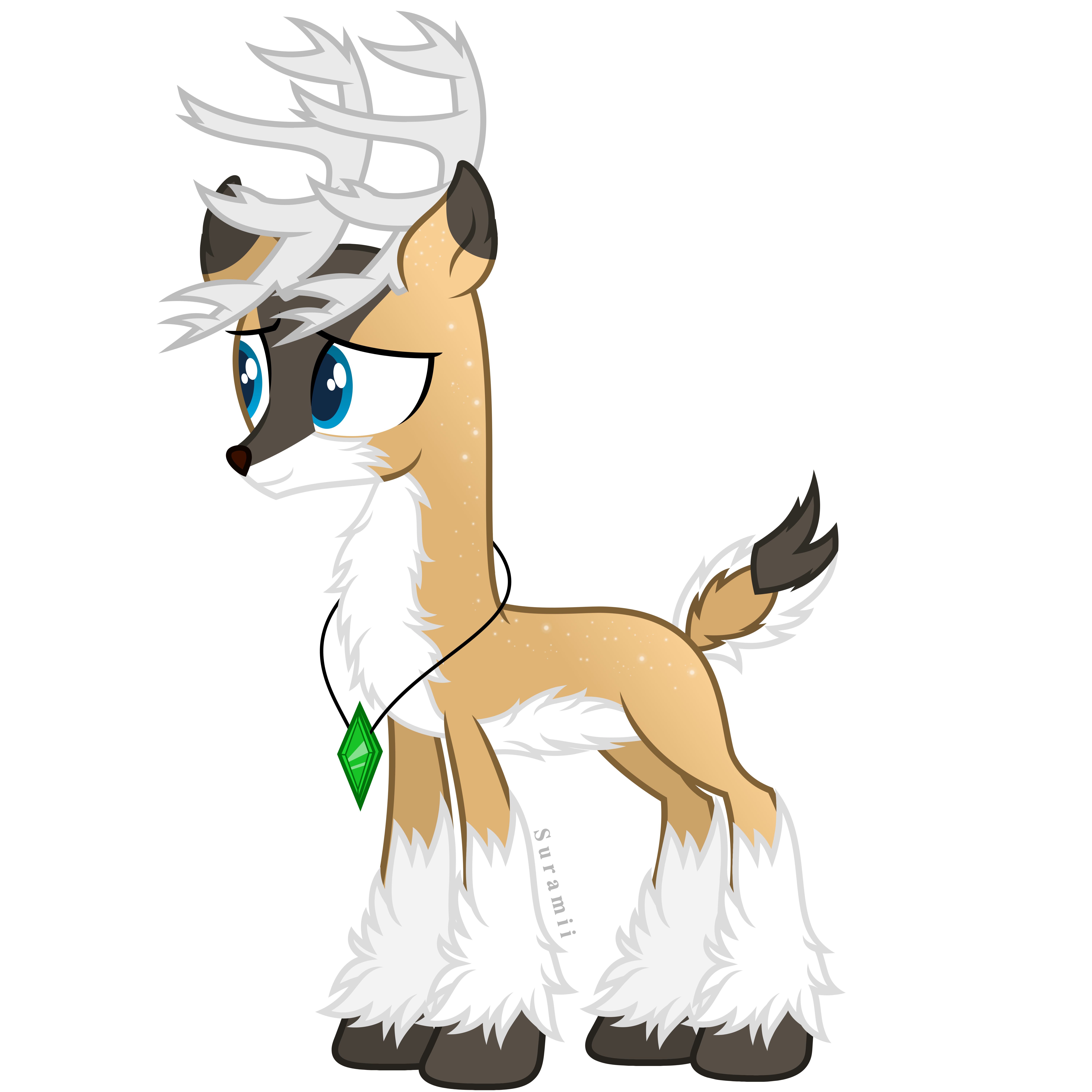 #3295104 - safe, artist:suramii, oc, oc only, oc:tyandaga, deer ...