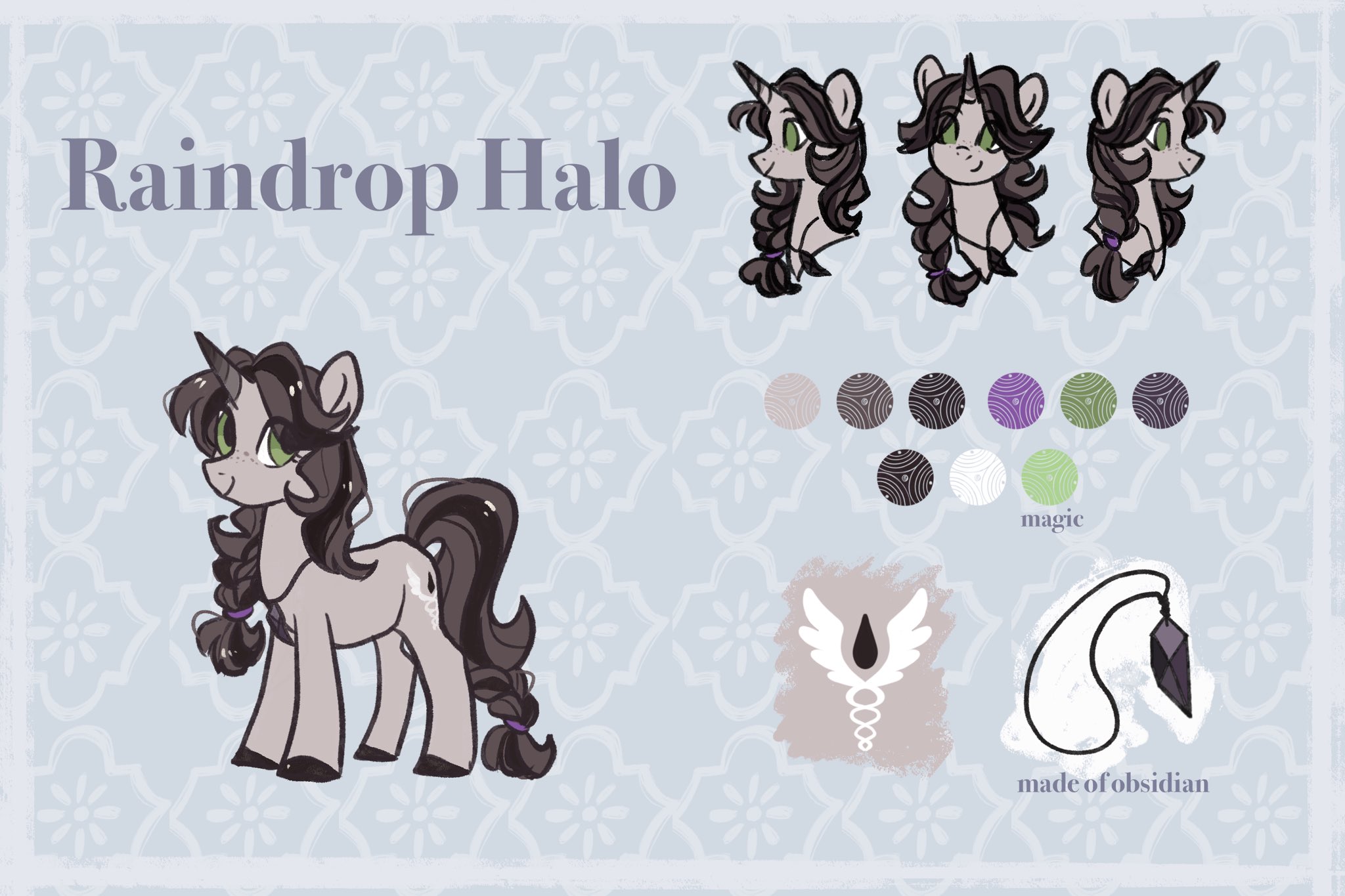 #3296200 - safe, artist:raindrophalo, oc, oc only, pony, unicorn, horn, reference sheet, solo ...