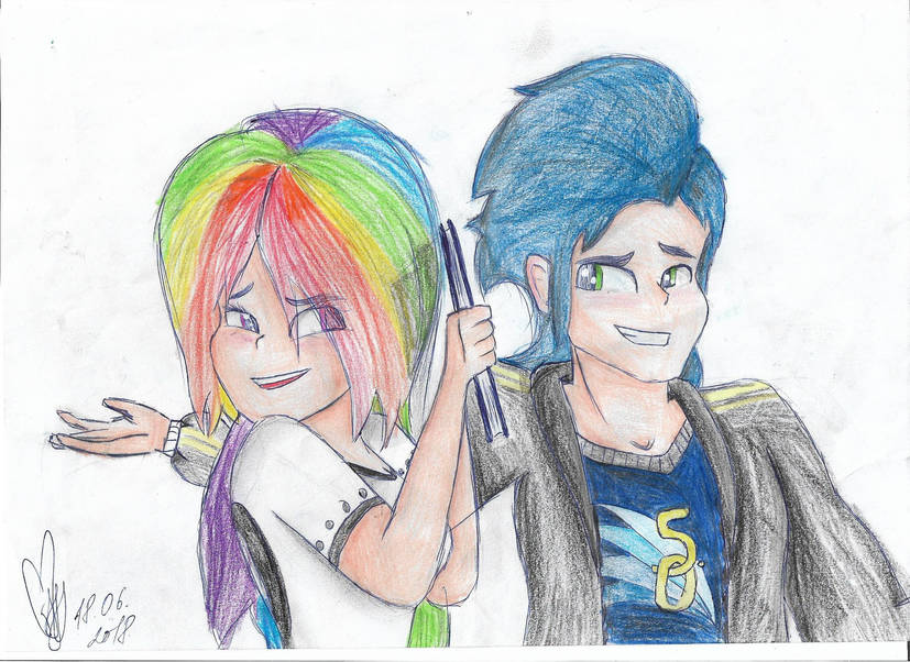 #3296484 - safe, artist:rifle0508, rainbow dash, soarin', human, g4 ...