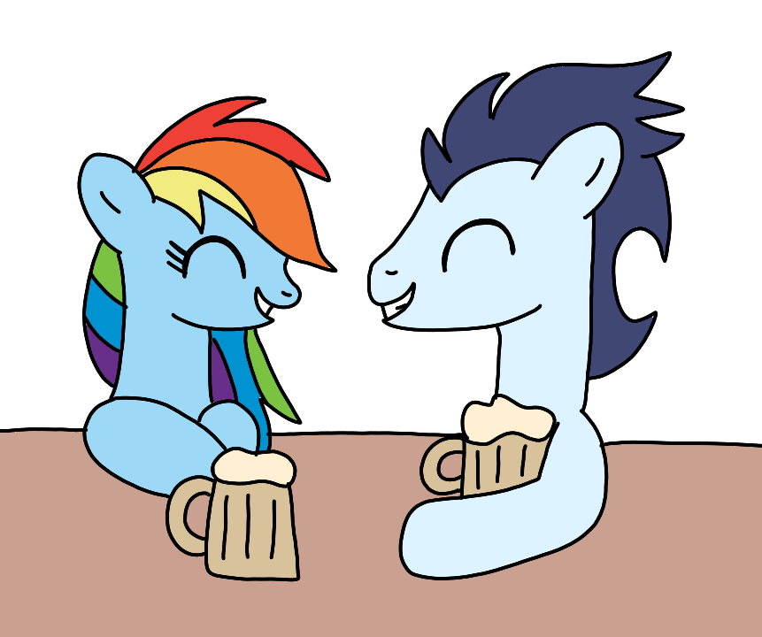 #3297431 - safe, artist:dasher666, artist:rd97, edit, rainbow dash, soarin', pegasus, pony, g4 ...