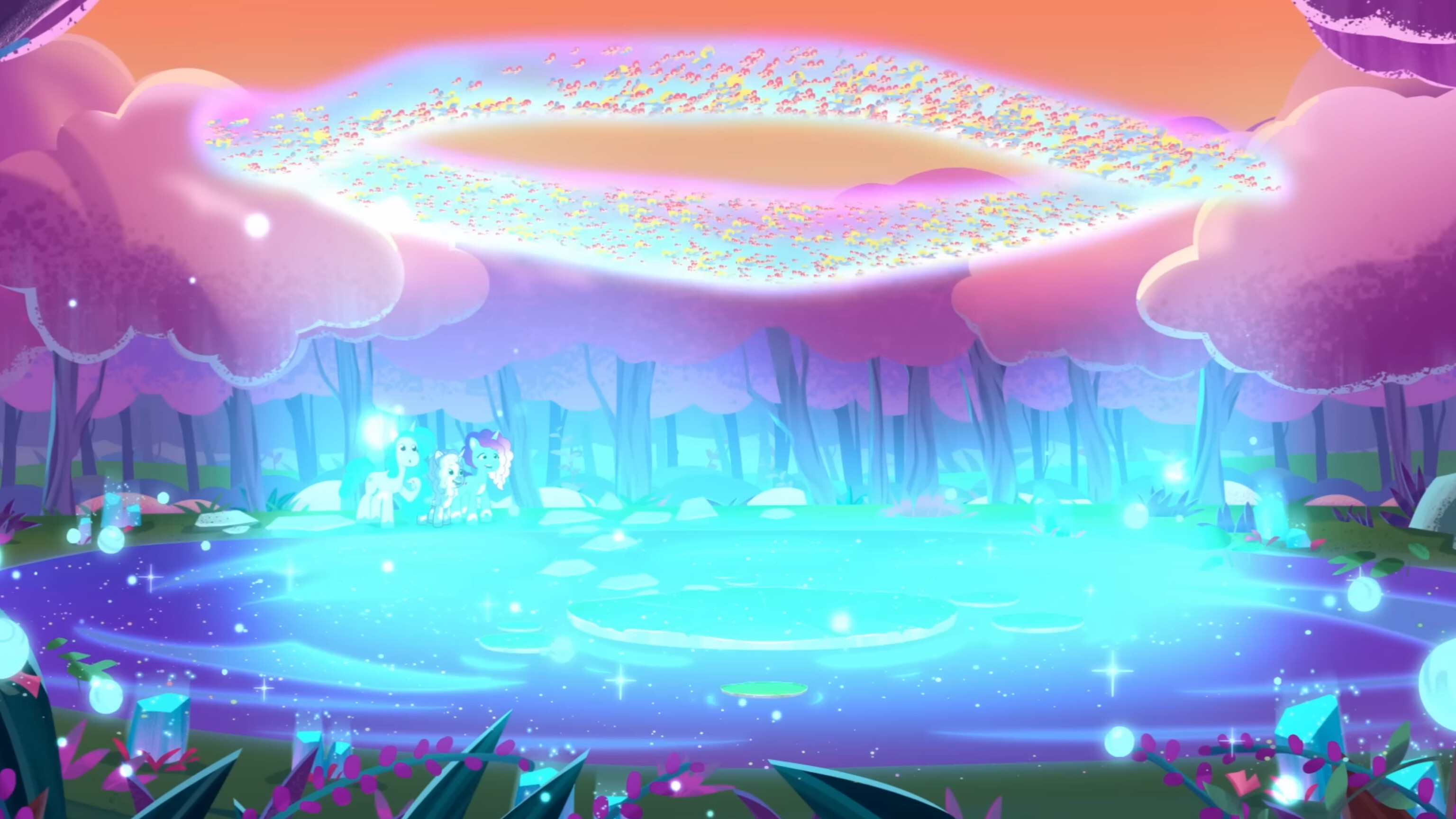 #3313625 - safe, screencap, izzy moonbow, misty brightdawn, violette ...