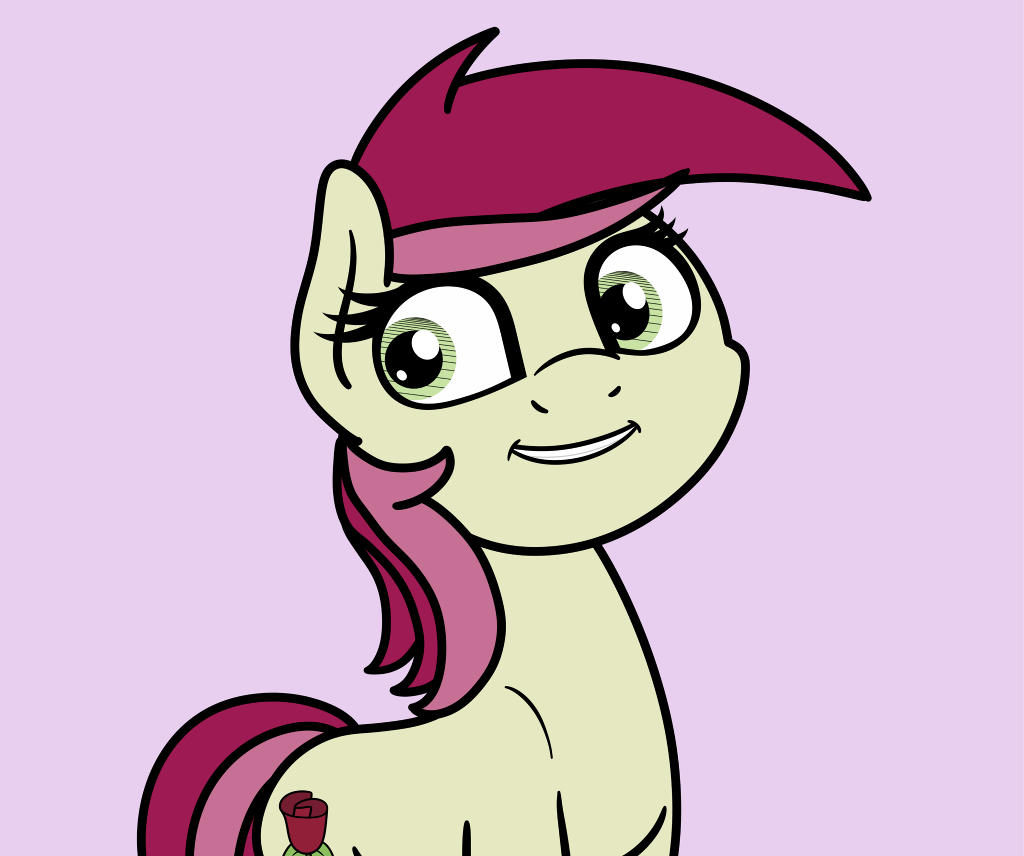 #3332335 - safe, artist:ewoudcponies, roseluck, earth pony, pony, g4, female, pink background ...