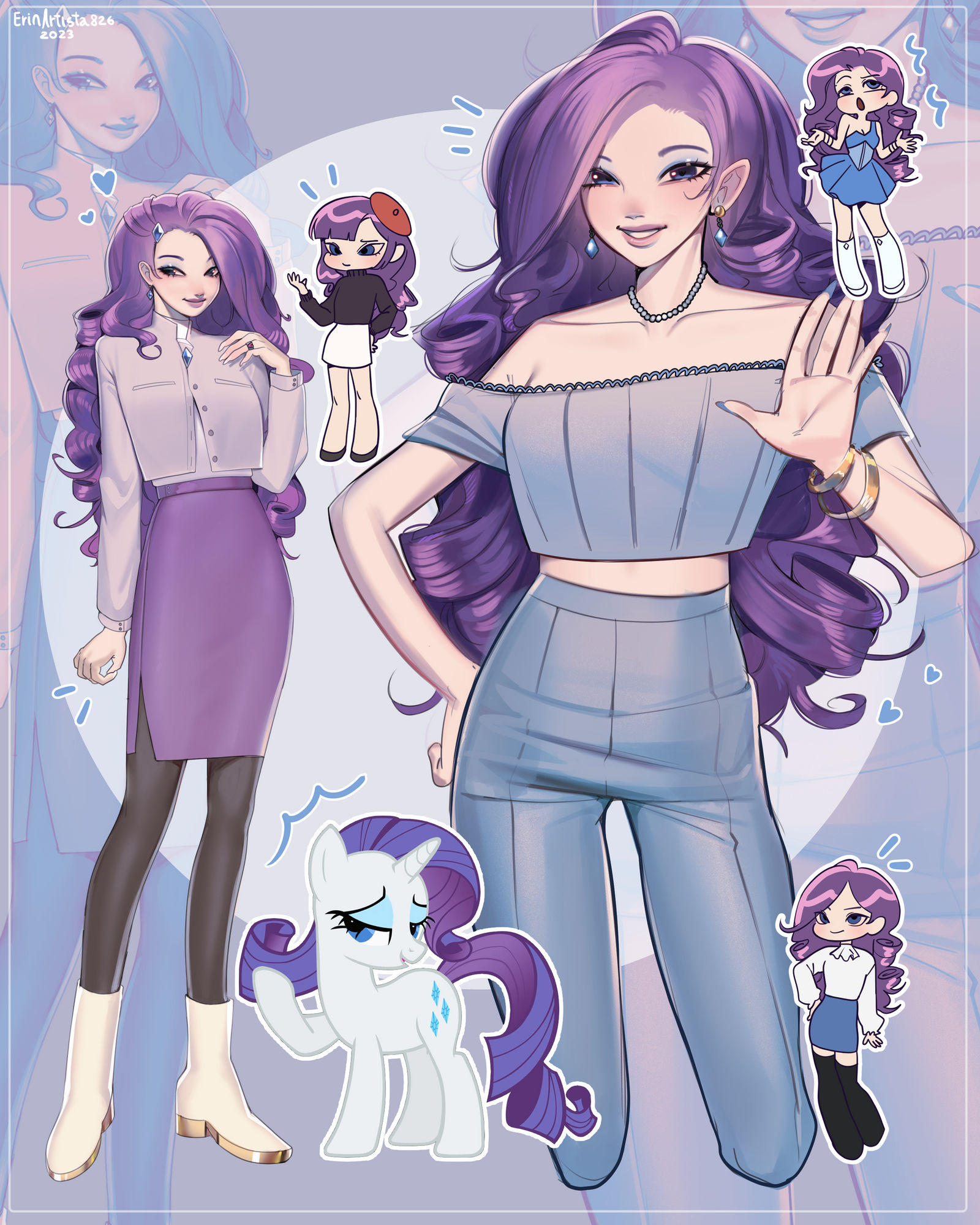 #3315293 - safe, artist:erinartista, rarity, human, pony, g4, clothes ...