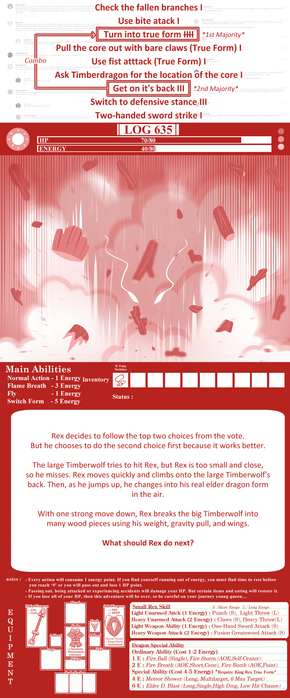 #3315450 - safe, artist:vavacung, oc, oc:king rex, dragon, timber wolf, comic:the adventure logs ...