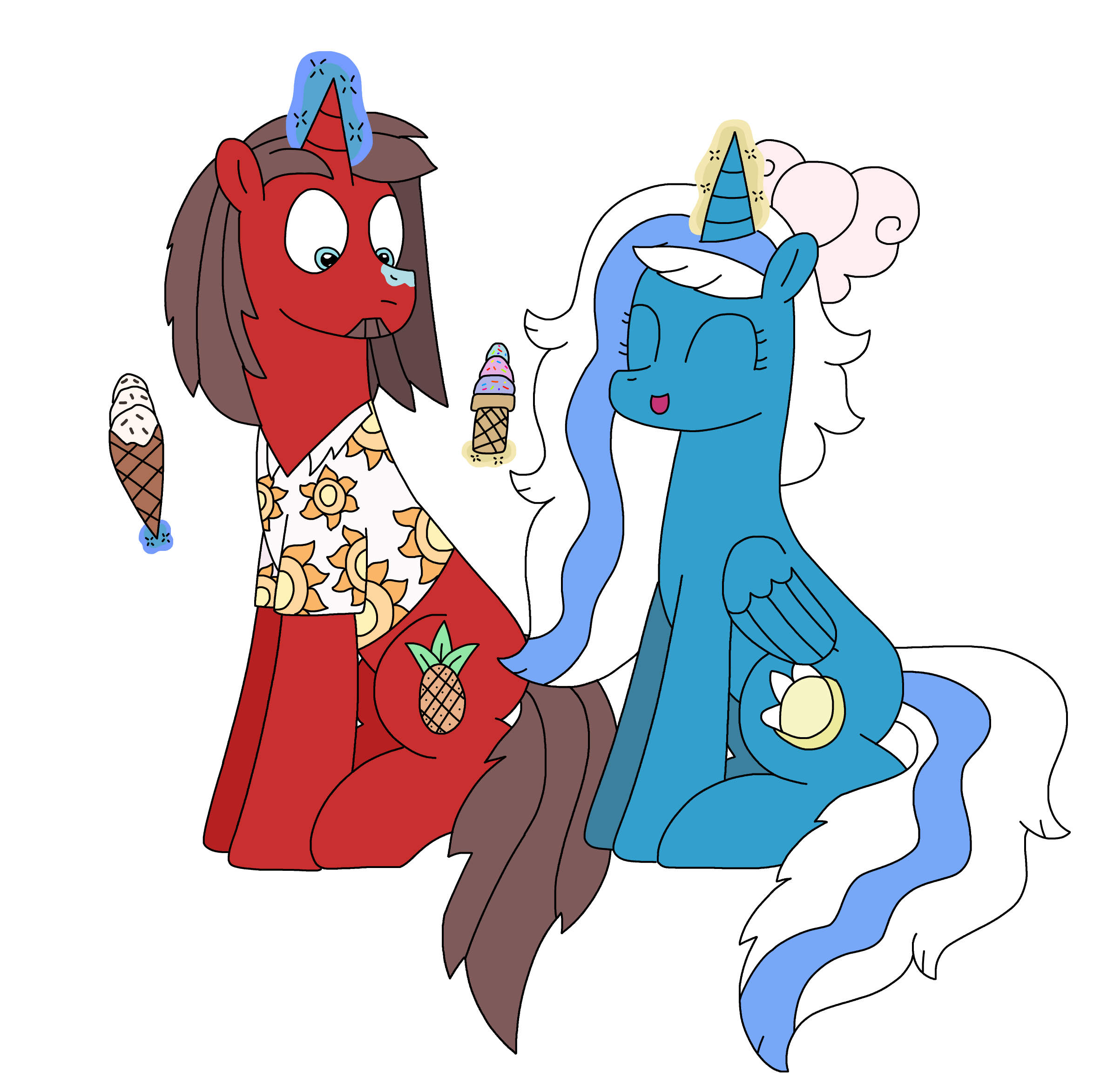 #3334874 - safe, artist:supahdonarudo, oc, oc only, oc:fleurbelle, oc:ironyoshi, alicorn, pony ...