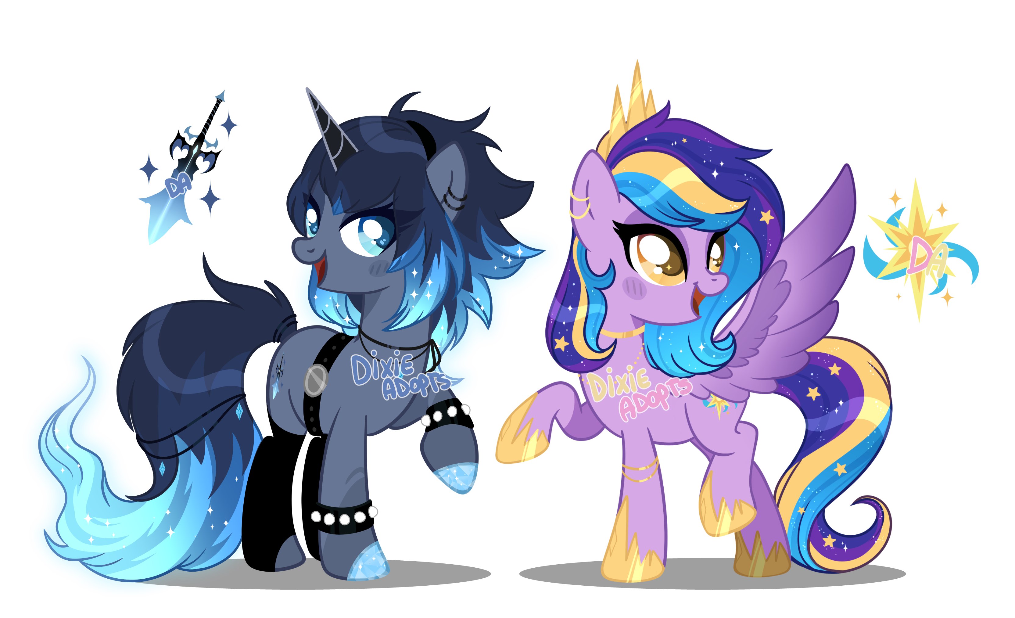 #3341107 - safe, artist:dixieadopts, oc, oc only, oc:orchid night, oc:star swing, pegasus, pony ...