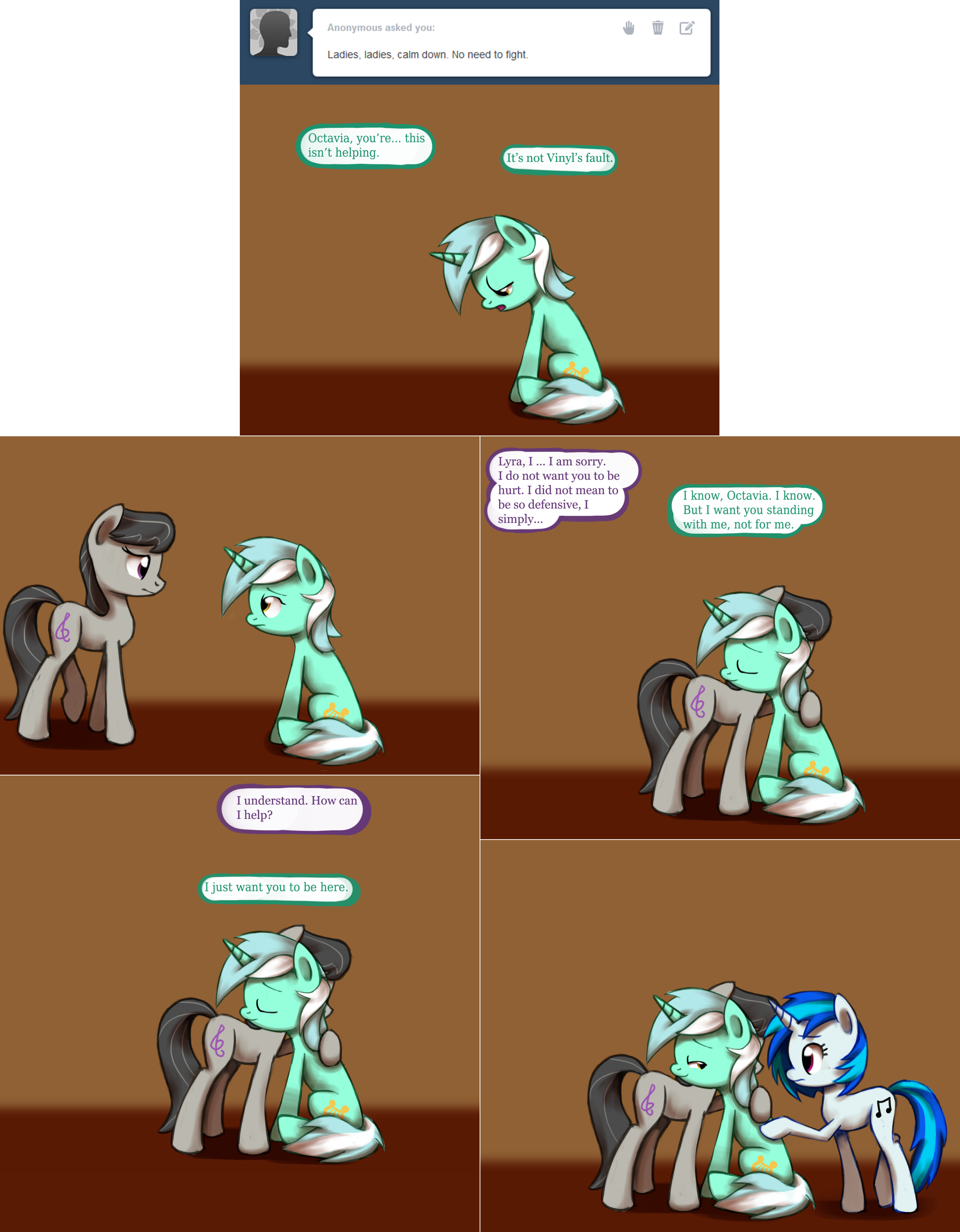 #3342349 - safe, artist:esuka, dj pon-3, lyra heartstrings, octavia ...