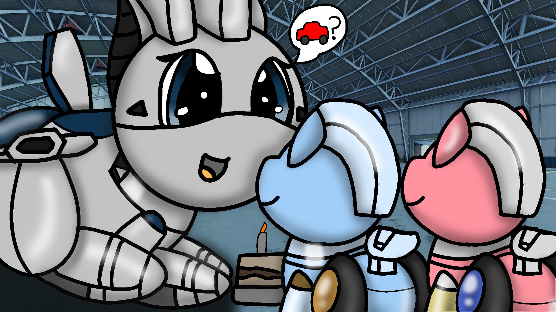 #3343529 - safe, artist:foxfer64_yt, oc, oc:silverstream (robot pony ...