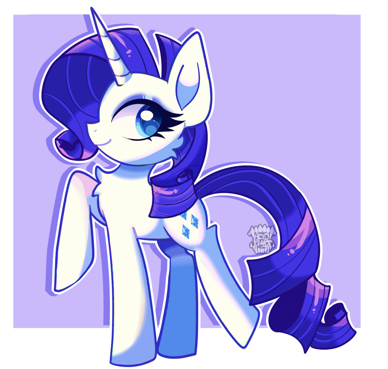 #3343976 - safe, artist:acid-fangs, rarity, pony, unicorn, g4, big ears ...