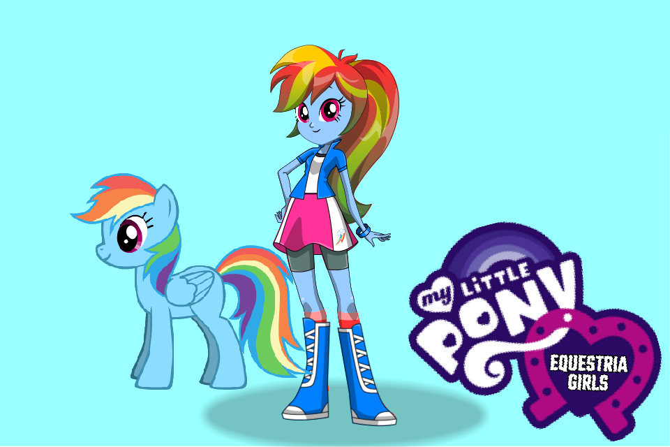 #3346167 - safe, artist:qbert2kcat, rainbow dash, human, pegasus, pony ...