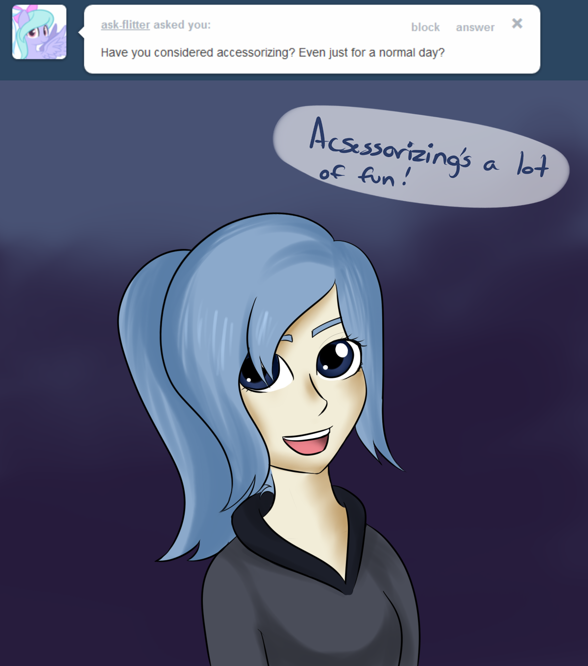 #3335666 - safe, artist:7nights, princess luna, human, ask human luna ...