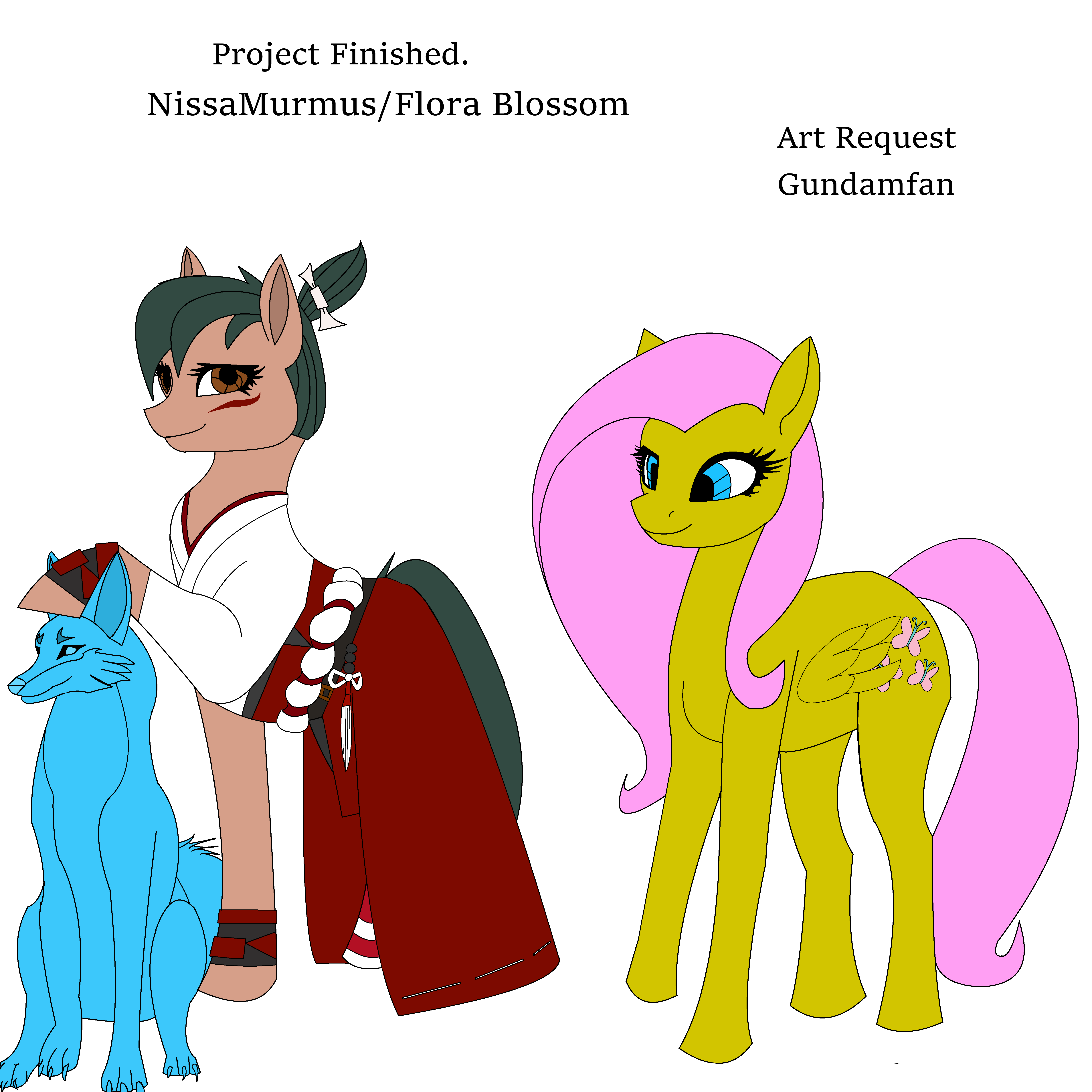 #3347564 - safe, fluttershy, earth pony, kitsune, pegasus, g4, kiriko ...