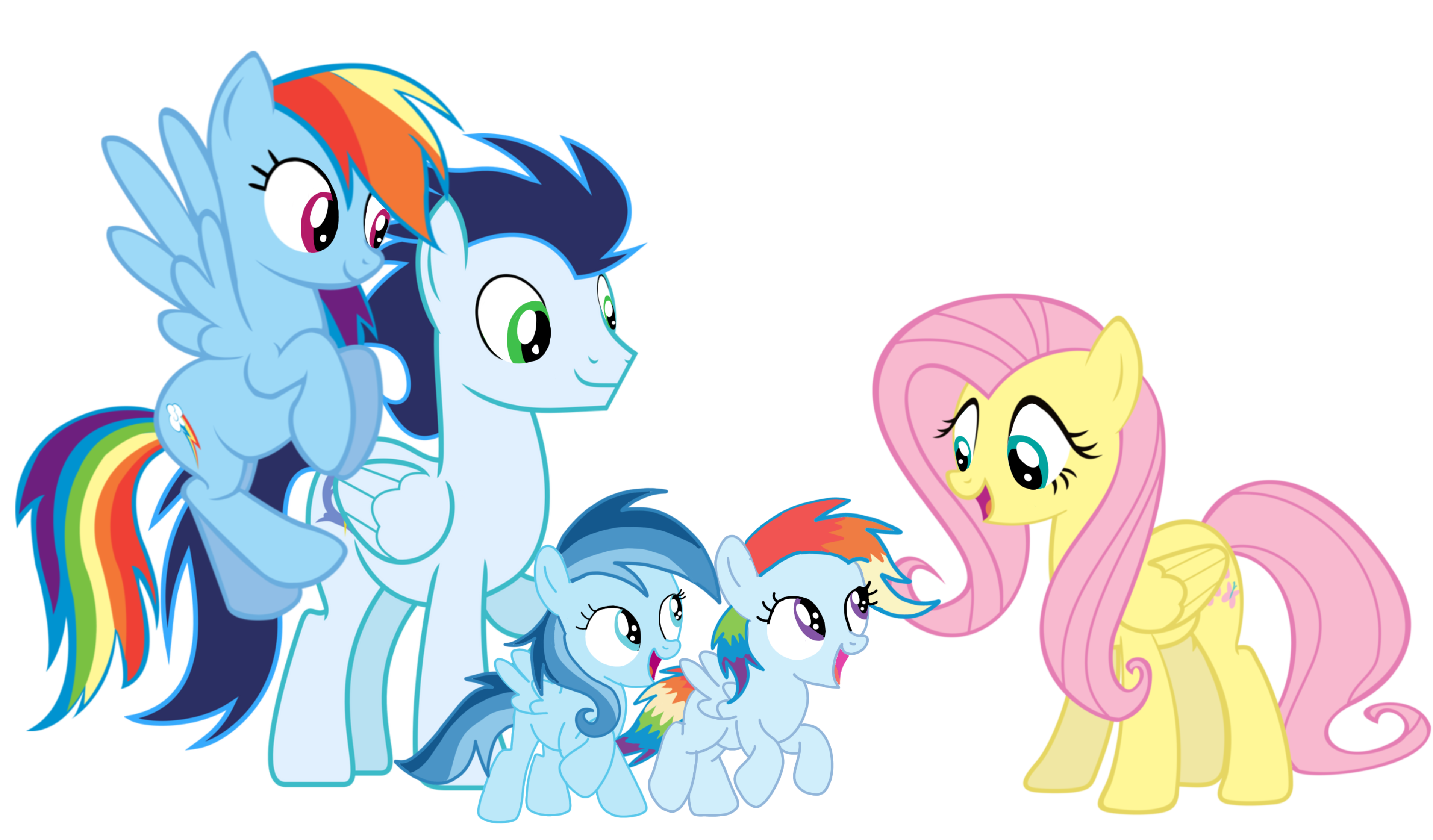 #3353648 - safe, fluttershy, rainbow dash, soarin', oc, oc:ragtag, oc ...