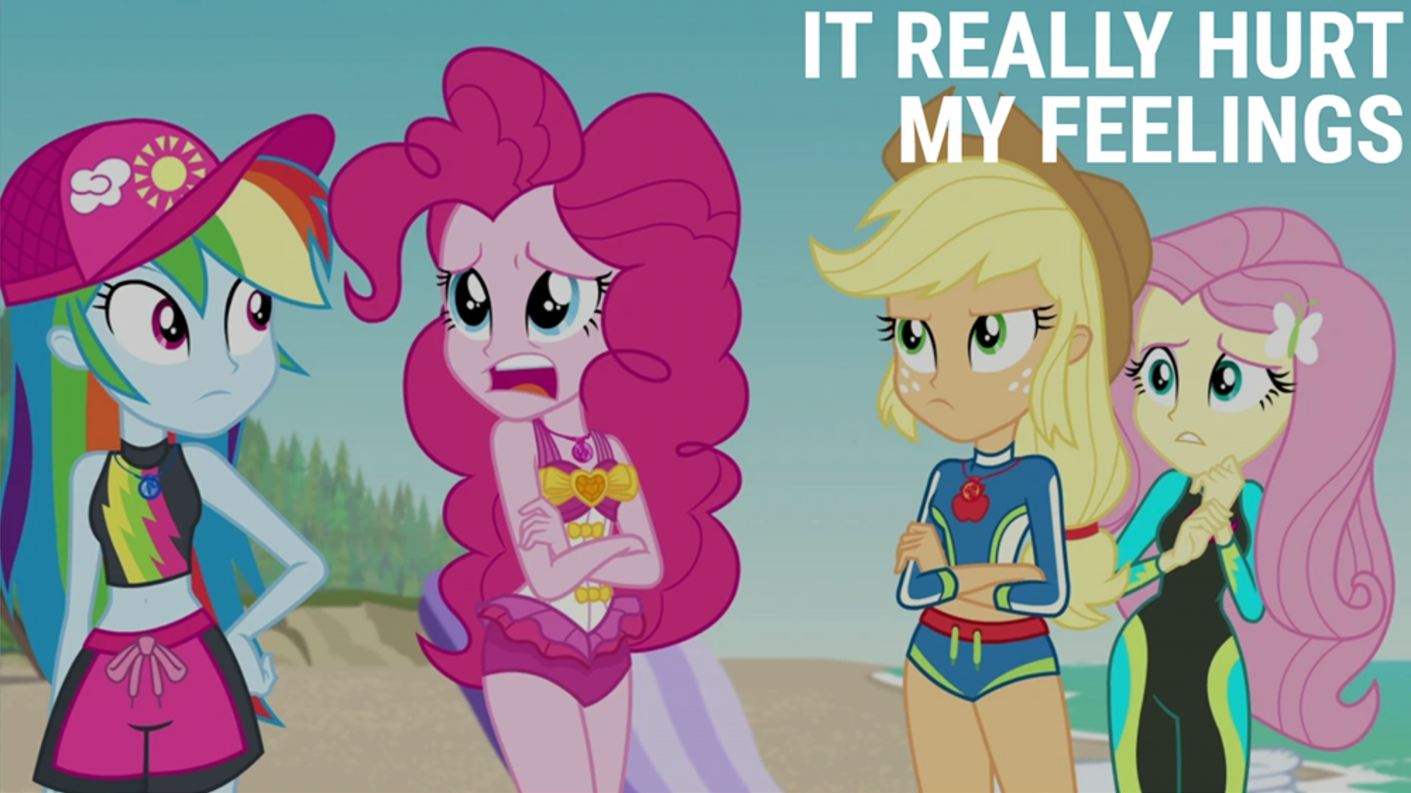 #3353998 - safe, edit, edited screencap, editor:quoterific, screencap, applejack, fluttershy ...