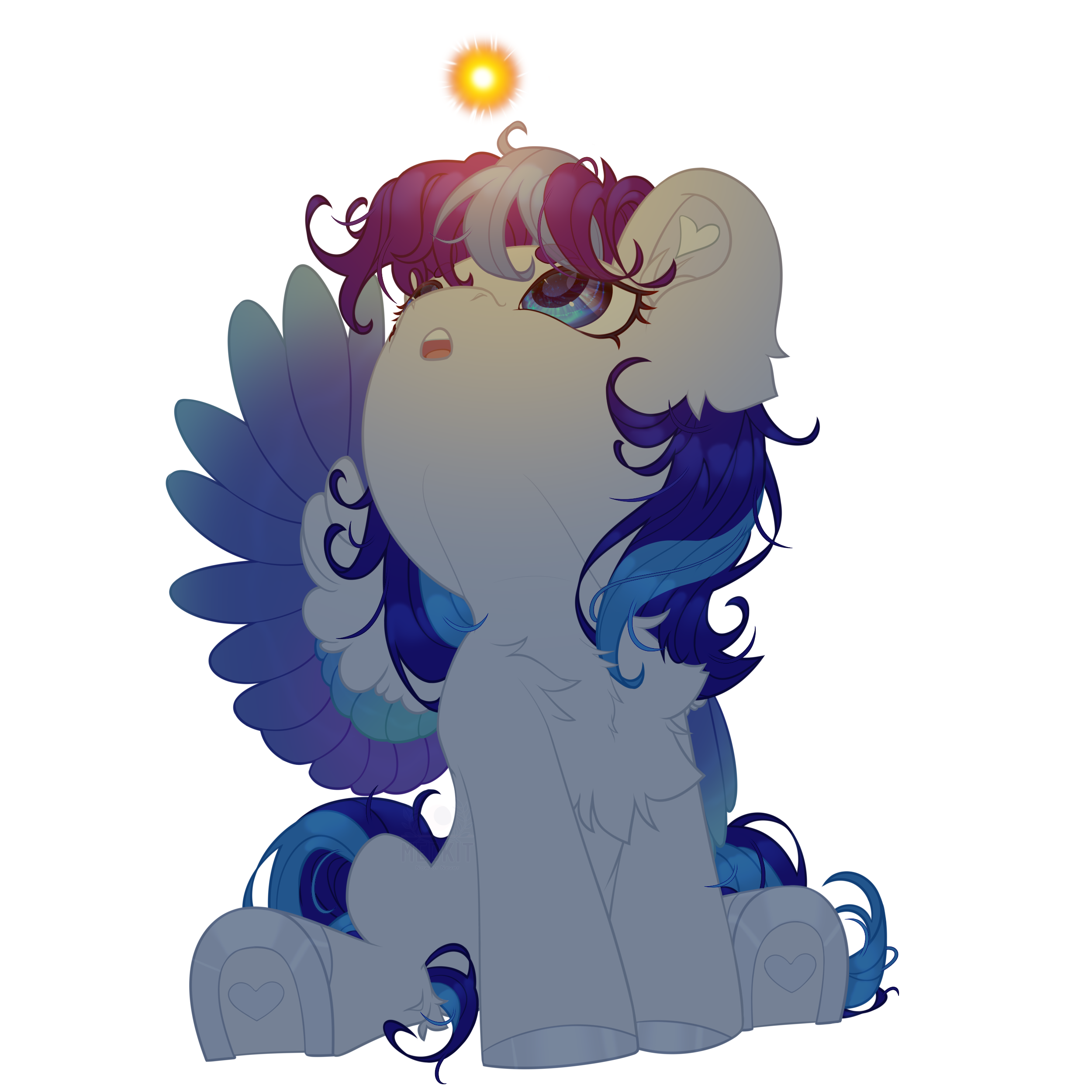 #3335986 - safe, artist:medkit, oc, oc only, oc:snowflake flower, pegasus, pony, blue eyes, blue ...