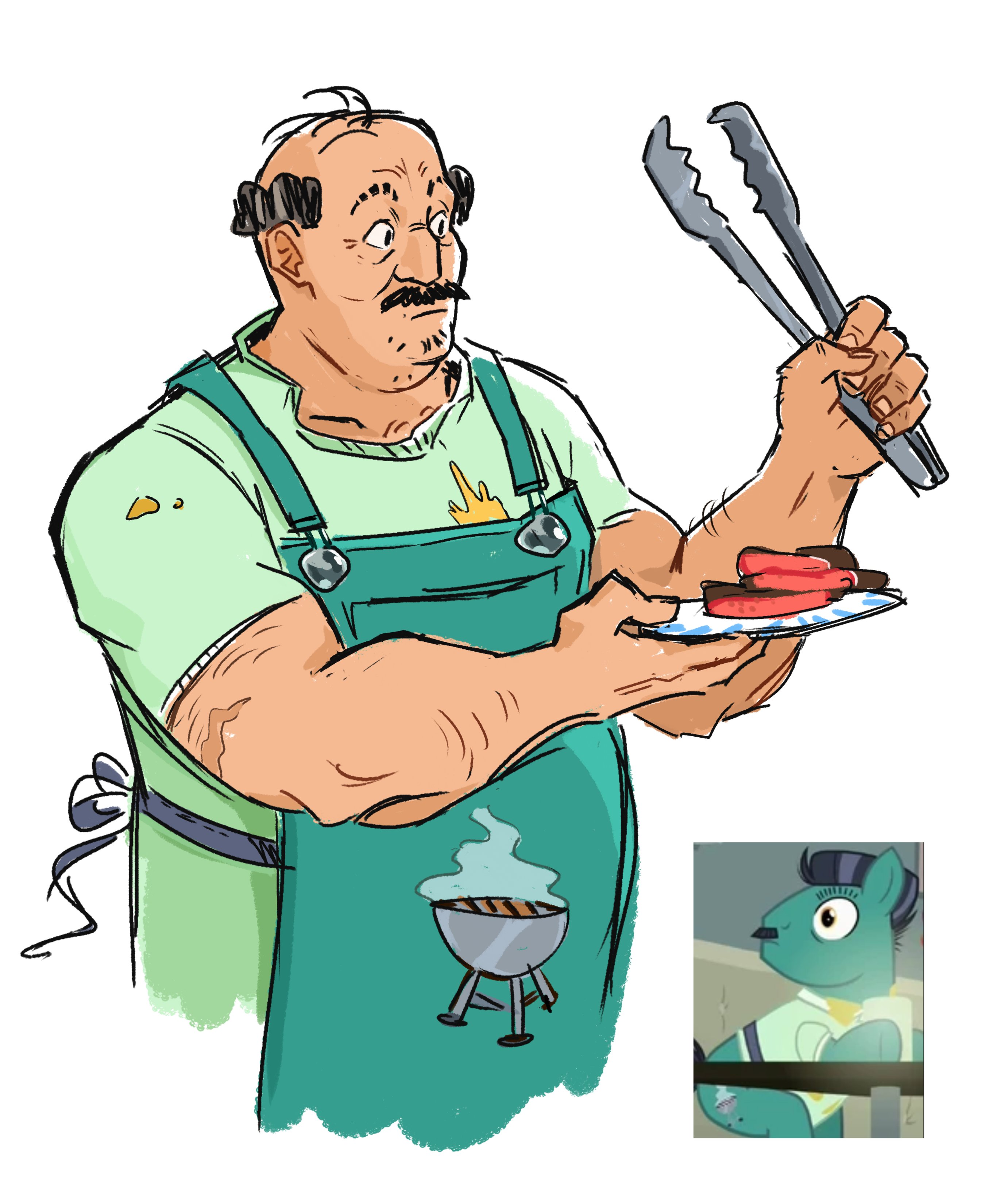 #3336217 - safe, artist:cracklewink, chargrill breadwinner, earth pony ...