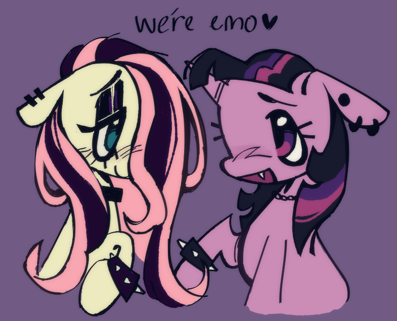 #3339691 - safe, artist:onionpwder, fluttershy, twilight sparkle ...