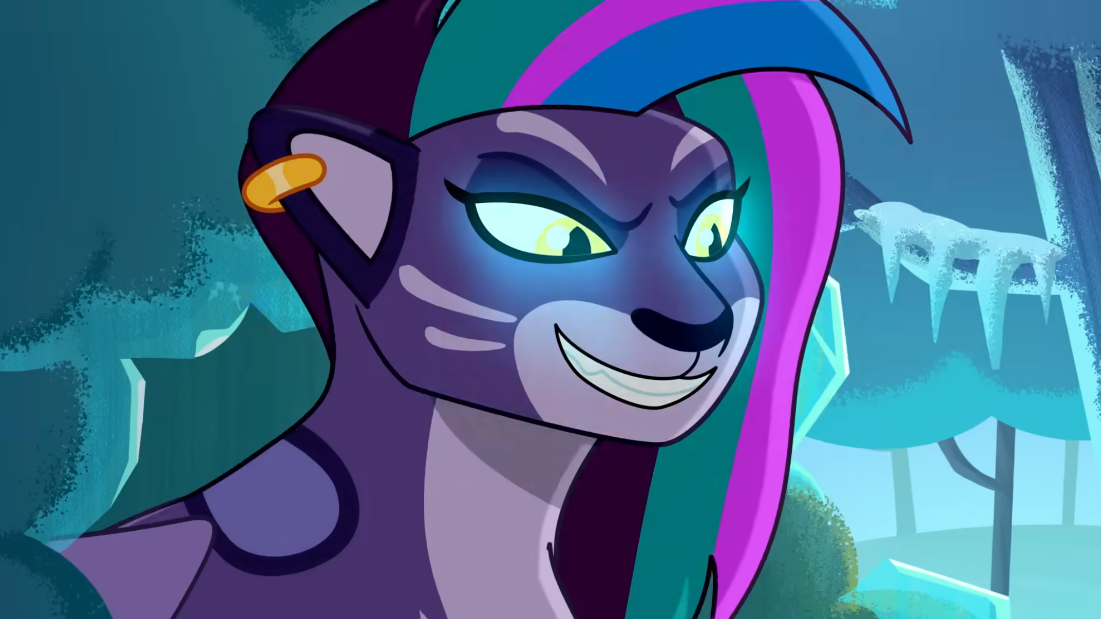 #3339875 - safe, screencap, allura, aq bars, big cat, leopard, snow ...