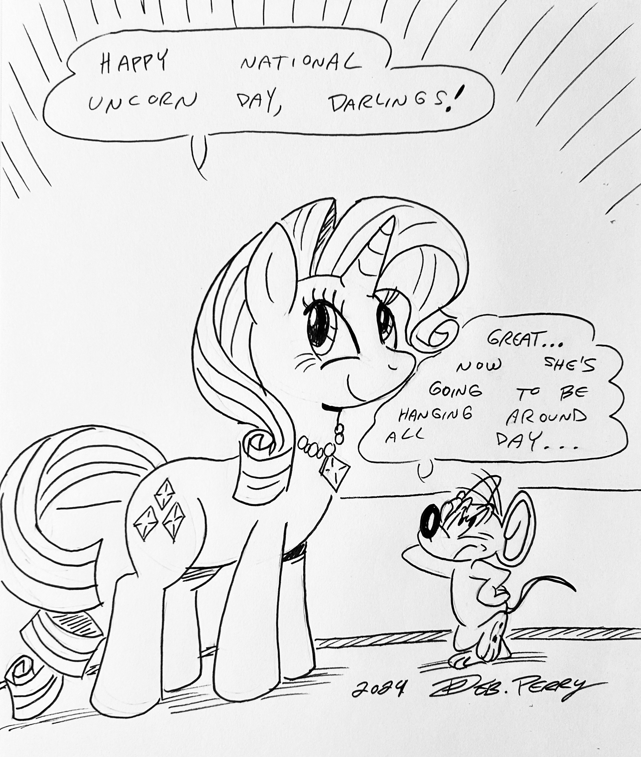 #3340157 - safe, artist:debmervin, rarity, oc, oc:mervin mouse, mouse ...