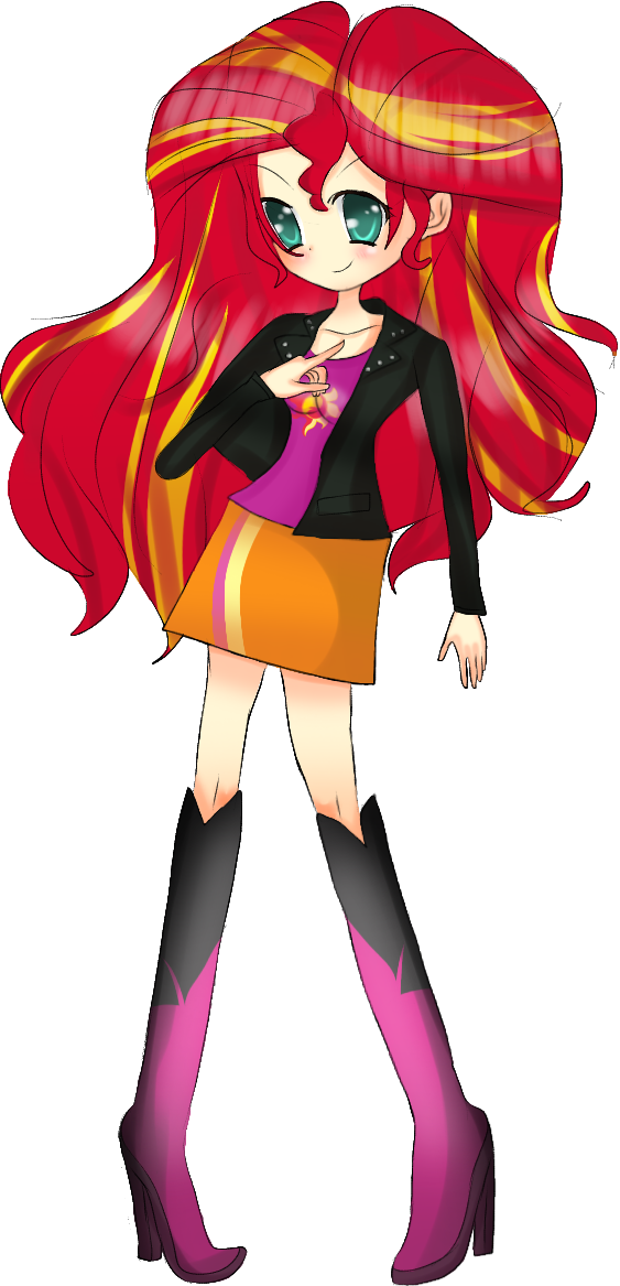 #3365386 - safe, sunset shimmer, human, g4, 2000s anime art, anime ...