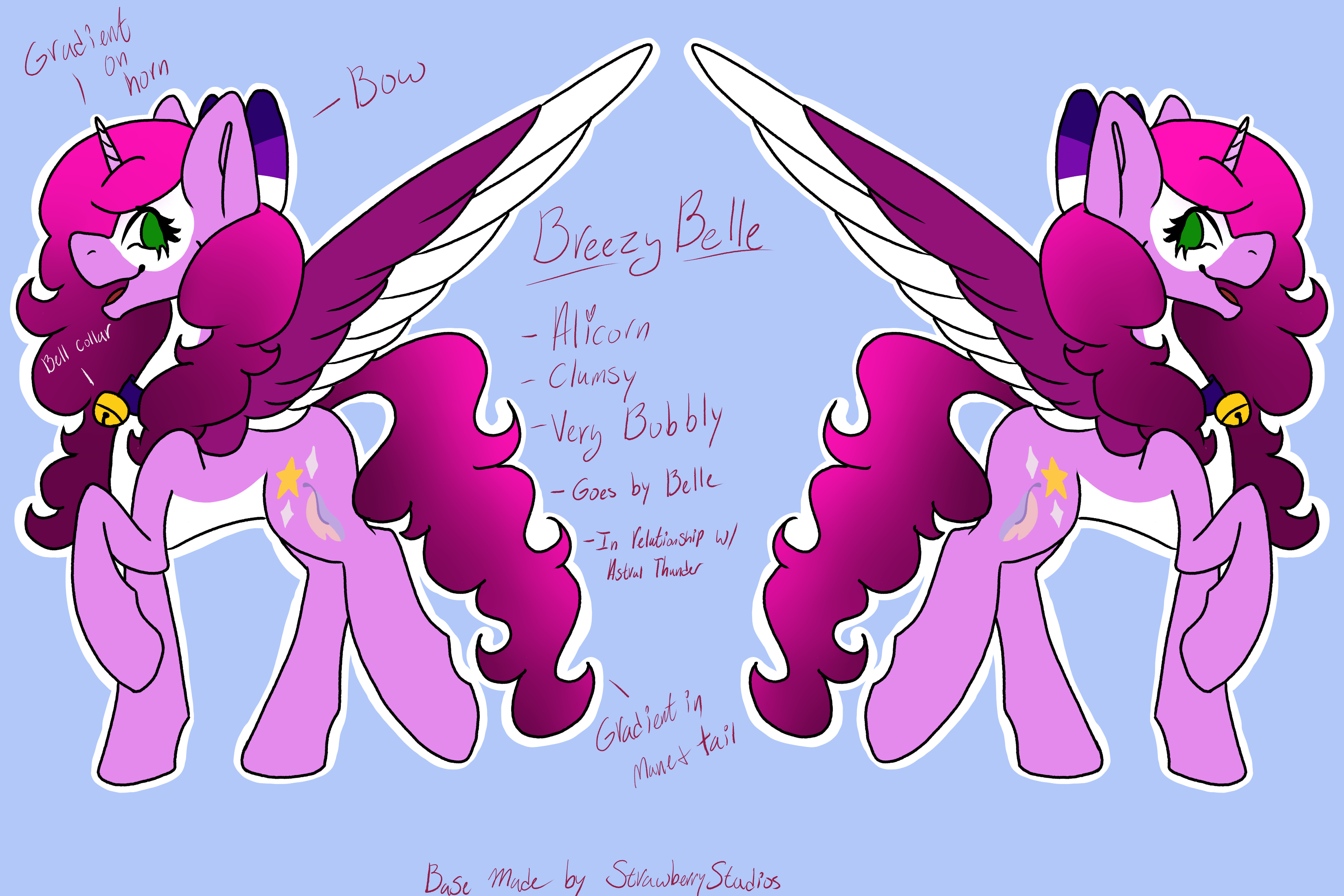 #3365725 - safe, artist:strawberrywolv, oc, oc only, oc:breezy belle, alicorn, pony, commission ...