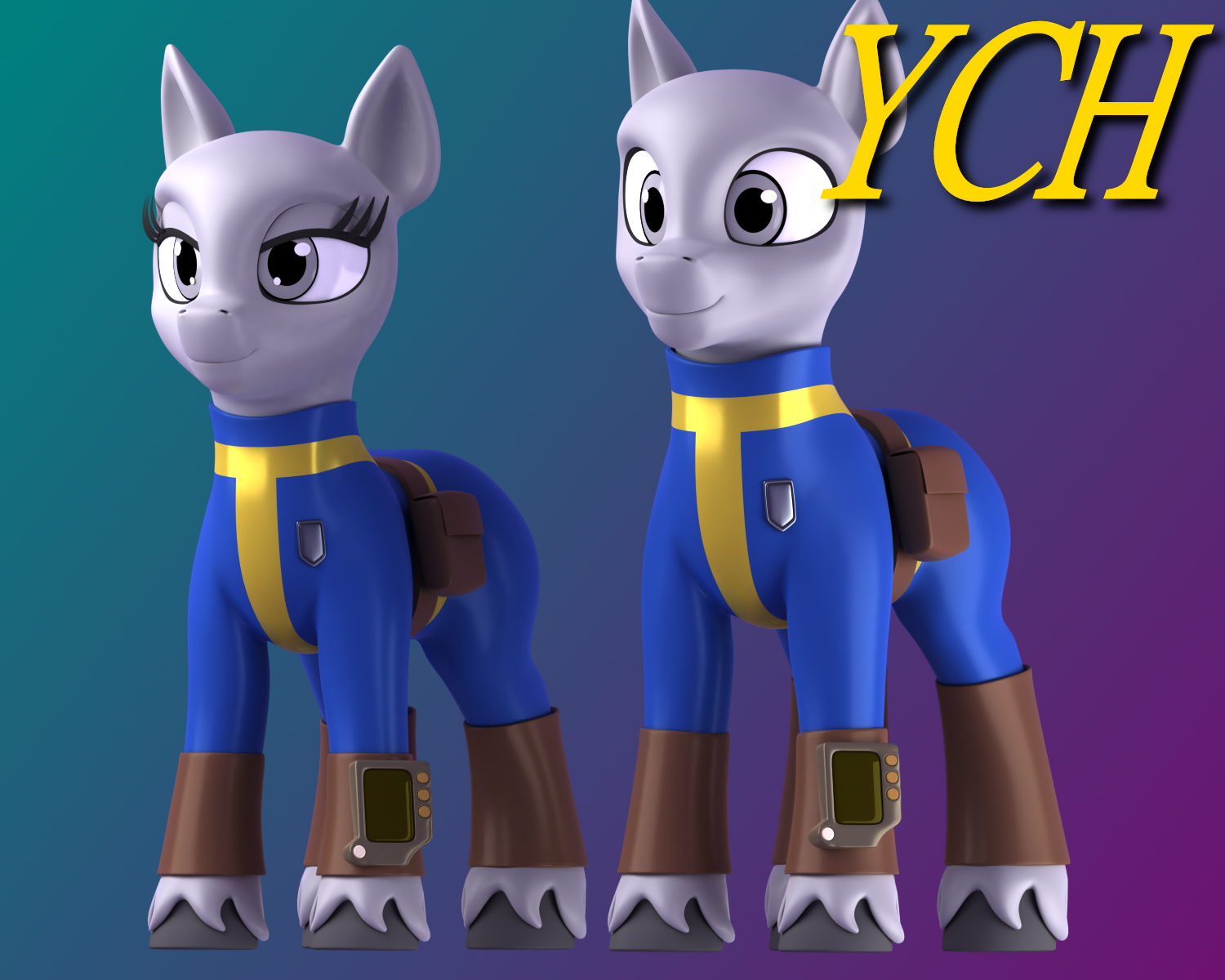 #3366979 - safe, artist:argos90, fallout equestria, 3d, colt ...