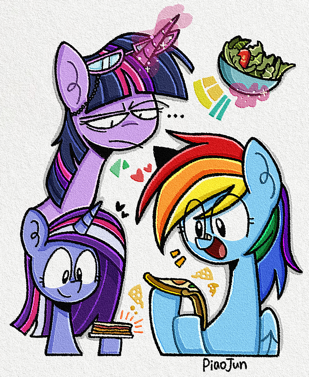 #3367289 - safe, artist:piaojun55154, rainbow dash, twilight sparkle ...