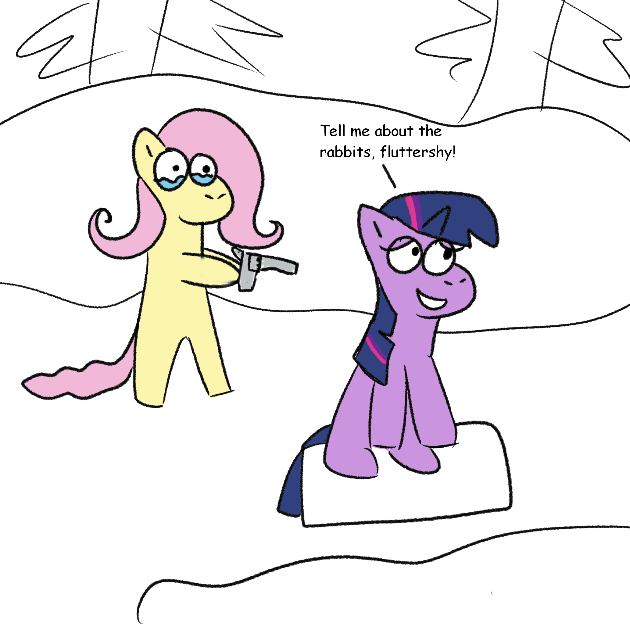 #3367439 - safe, artist:zoeyhorse, fluttershy, twilight sparkle ...