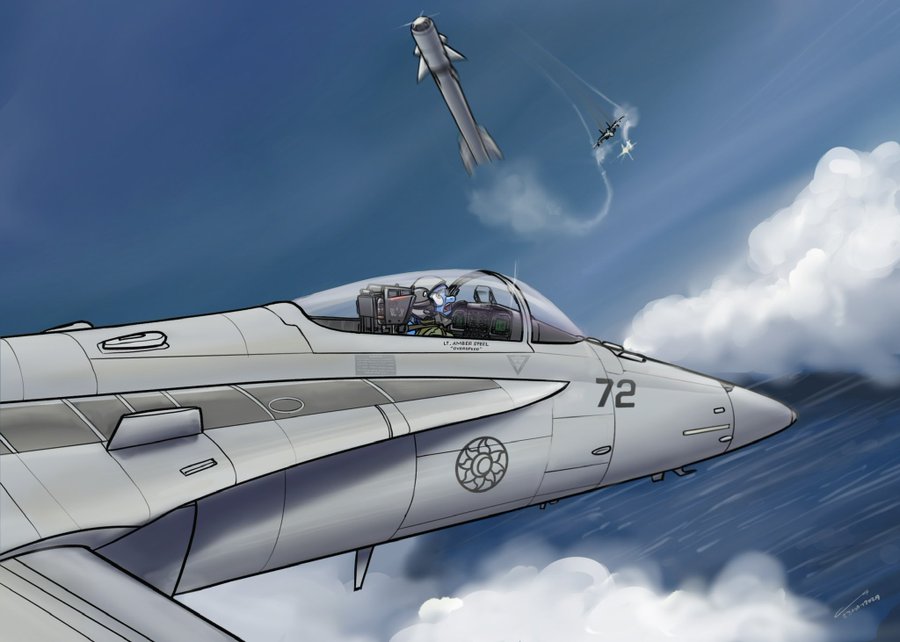 #3371837 - safe, artist:buckweiser, oc, oc:amber steel, dogfight, f/a ...