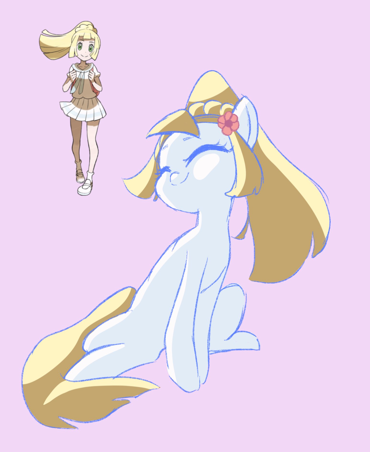 #3356914 - safe, artist:twilightsparkee, pony, eyes closed, female, filly, foal, lillie (pokemon ...