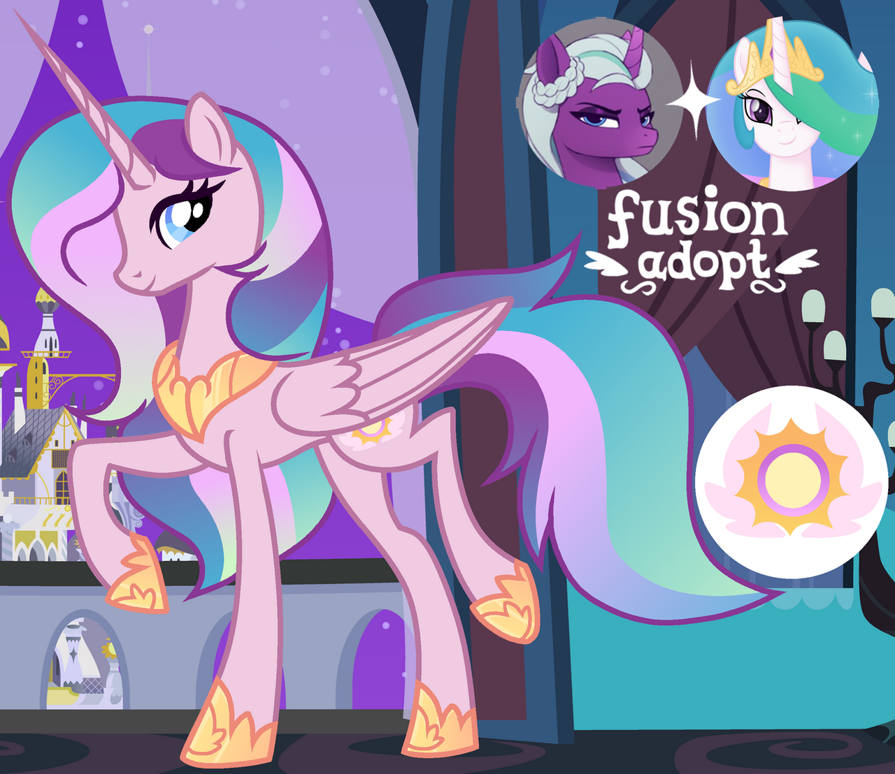 #3375276 - safe, artist:vi45, opaline arcana, princess celestia, oc, alicorn, pony, g4, g5 ...