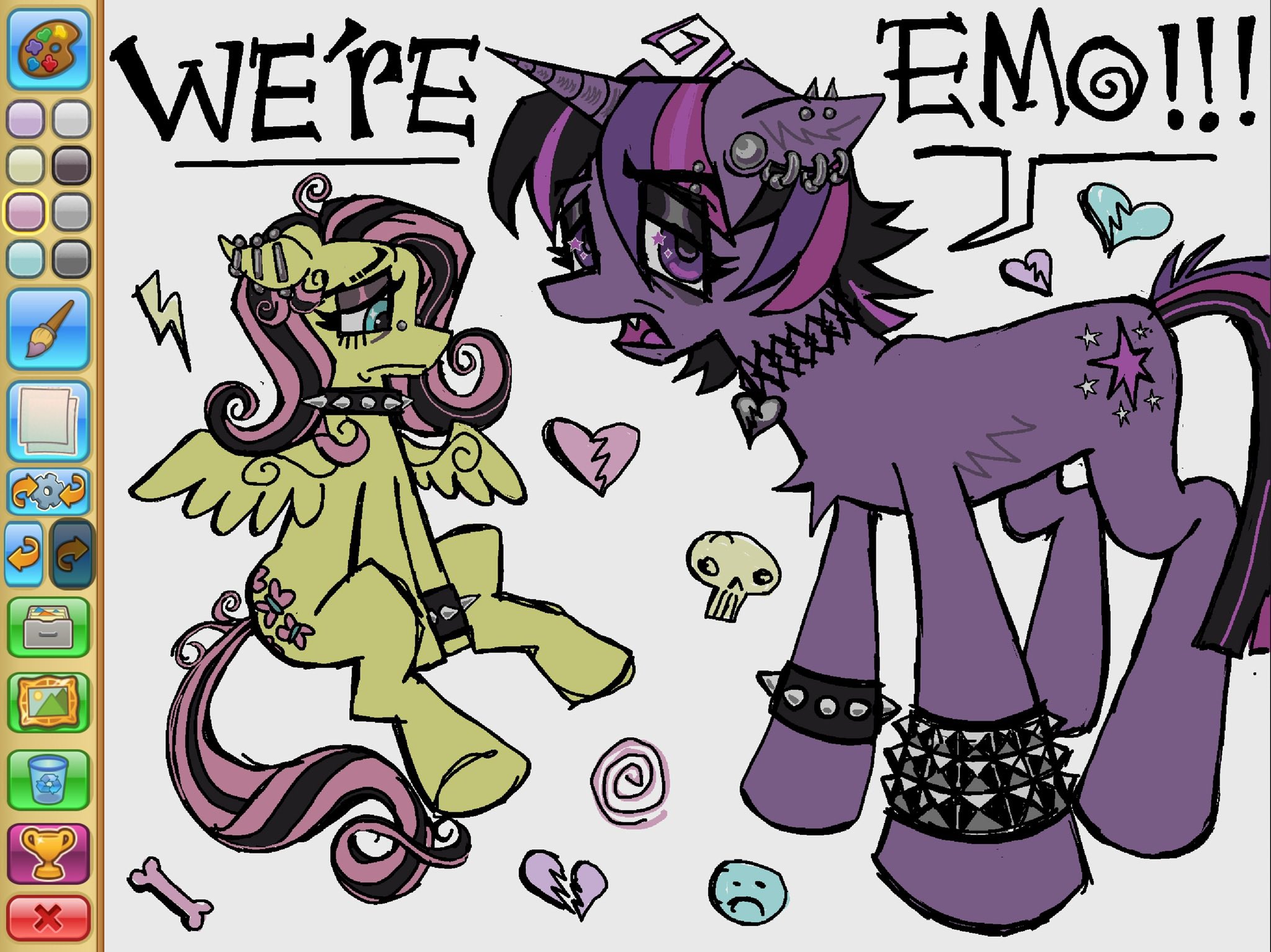 #3382398 - safe, artist:goom1e, fluttershy, twilight sparkle, pegasus ...