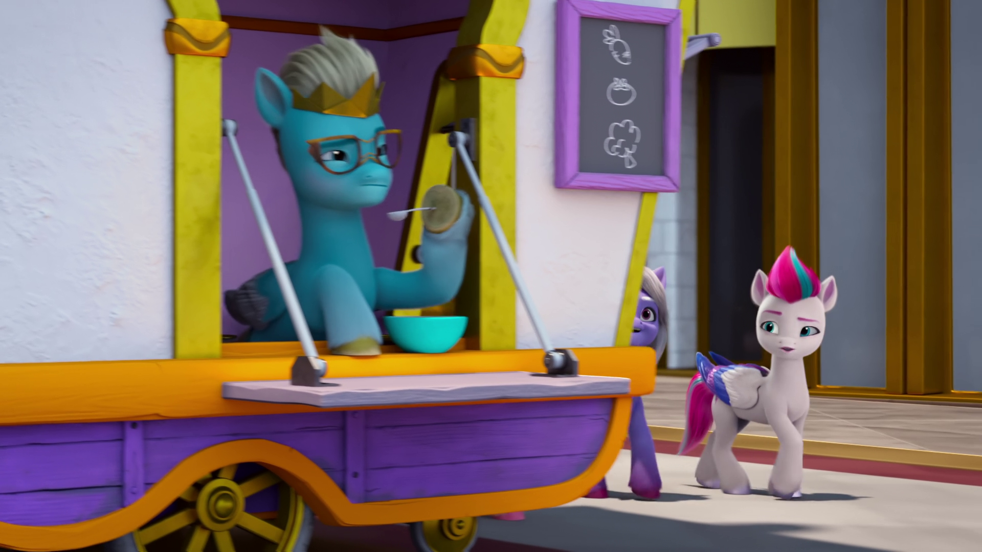 #3386860 - safe, screencap, elder flower, hats off, sunny starscout ...