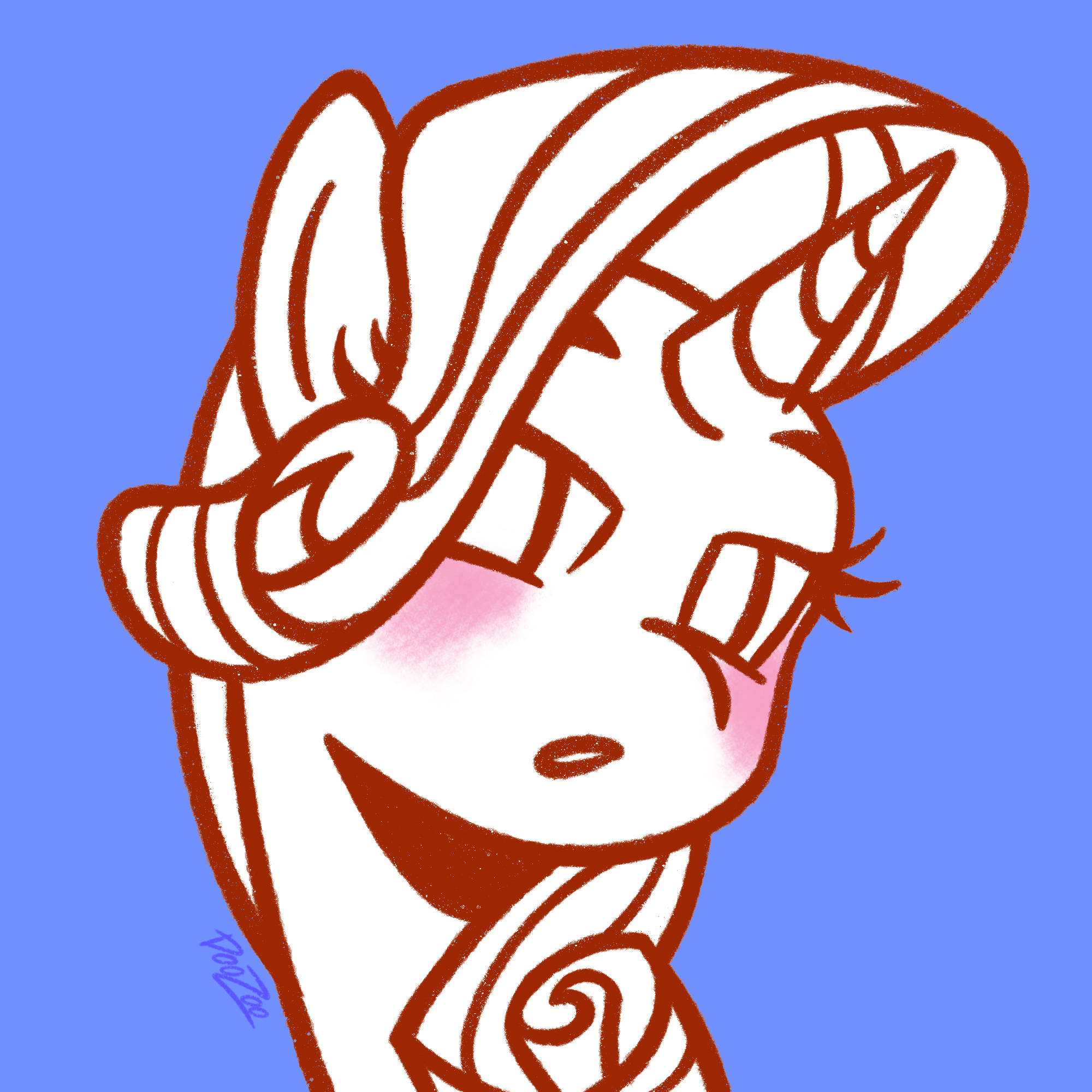 #3389635 - safe, artist:doozoo, rarity, pony, unicorn, g4, blue background, blushing, bust ...