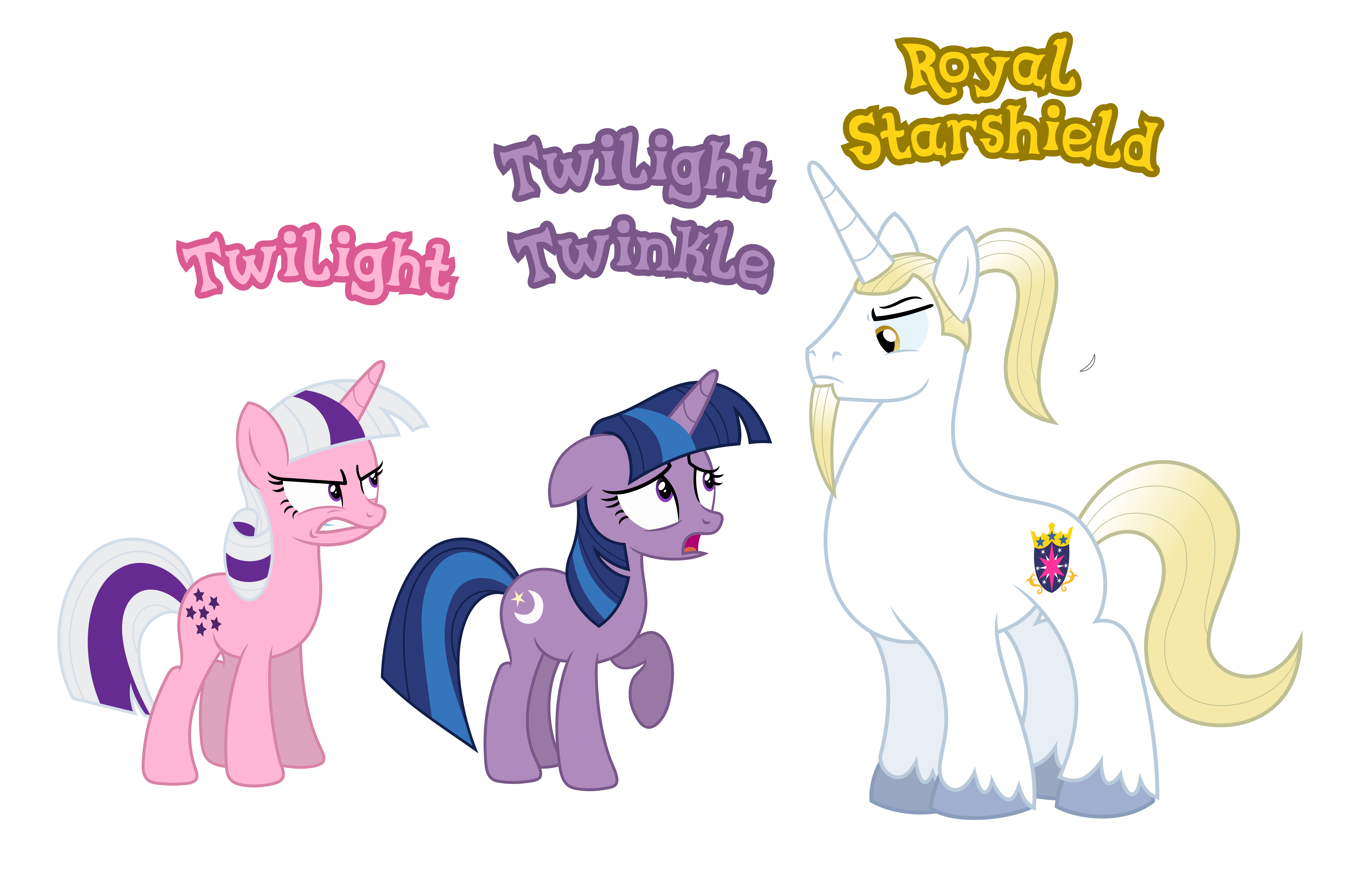 #3389888 - safe, anonymous artist, twilight, twilight twinkle, oc, oc:royal starshield, pony ...