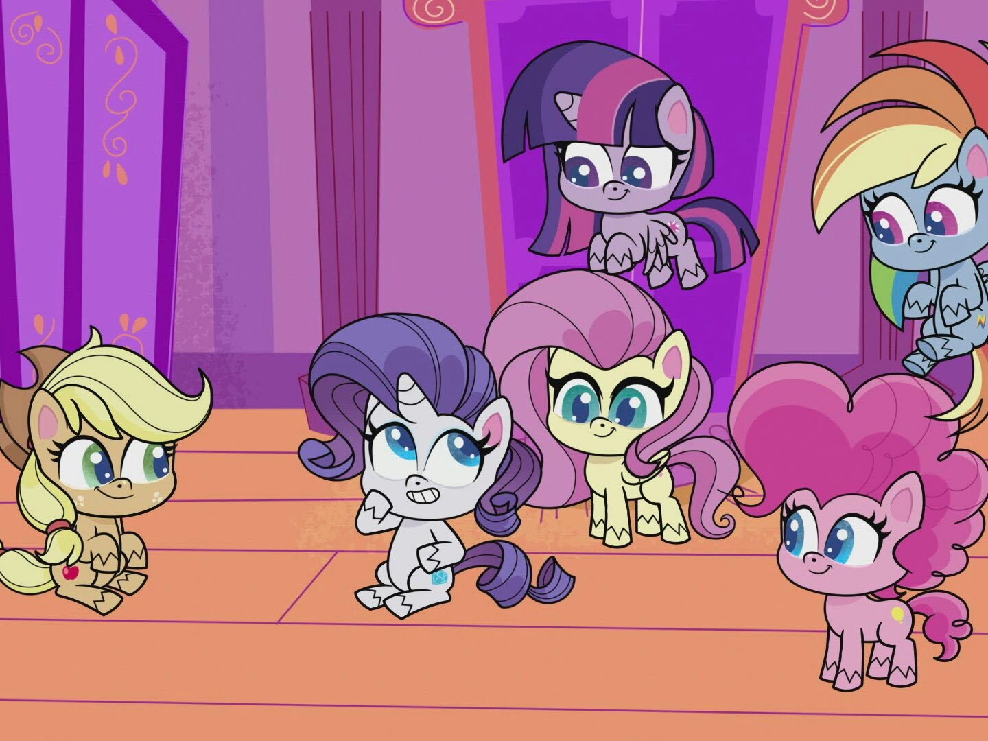 #3390256 - safe, screencap, applejack, fluttershy, pinkie pie, rainbow ...