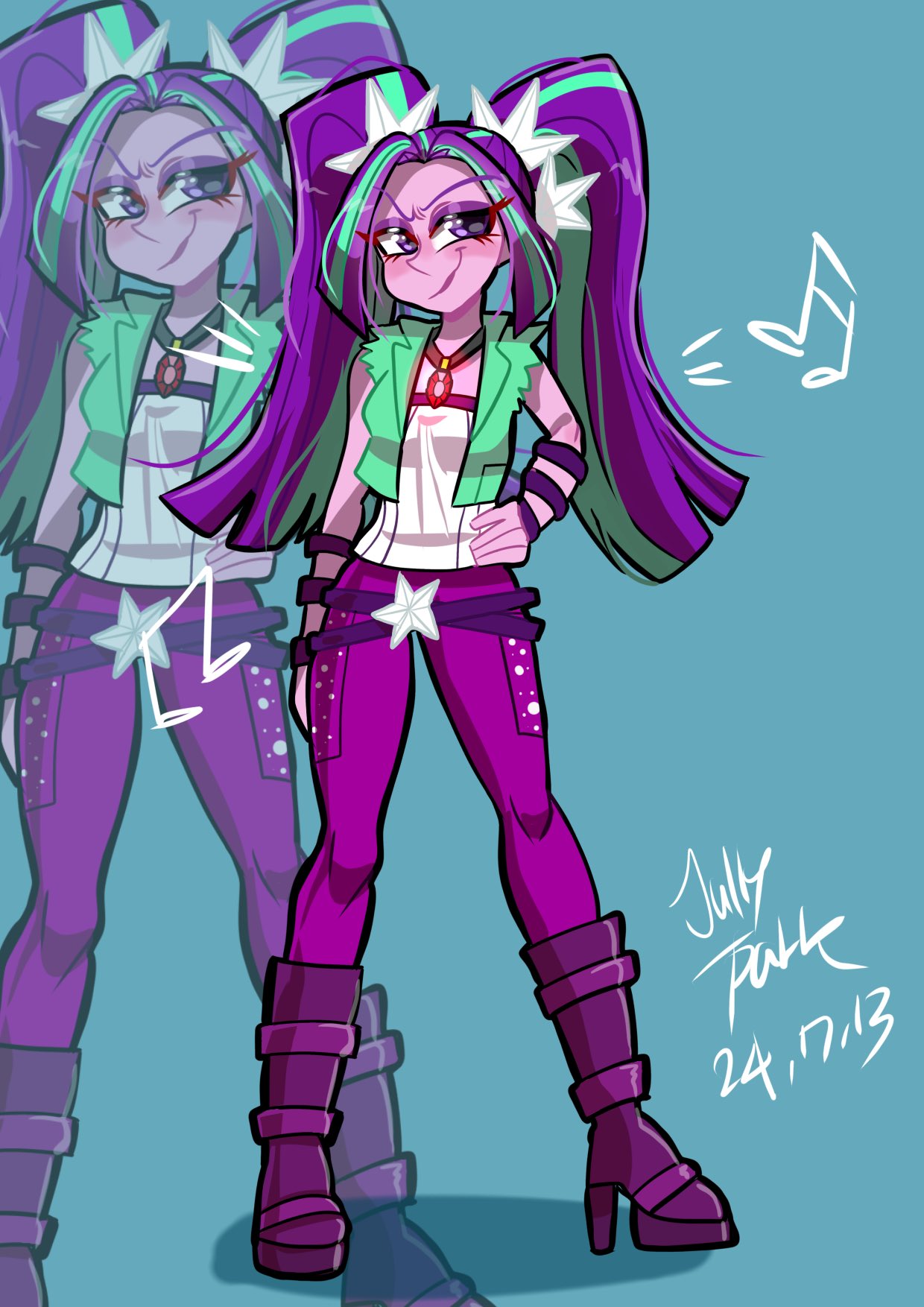 #3400493 - safe, artist:jully-park, aria blaze, human, equestria girls ...