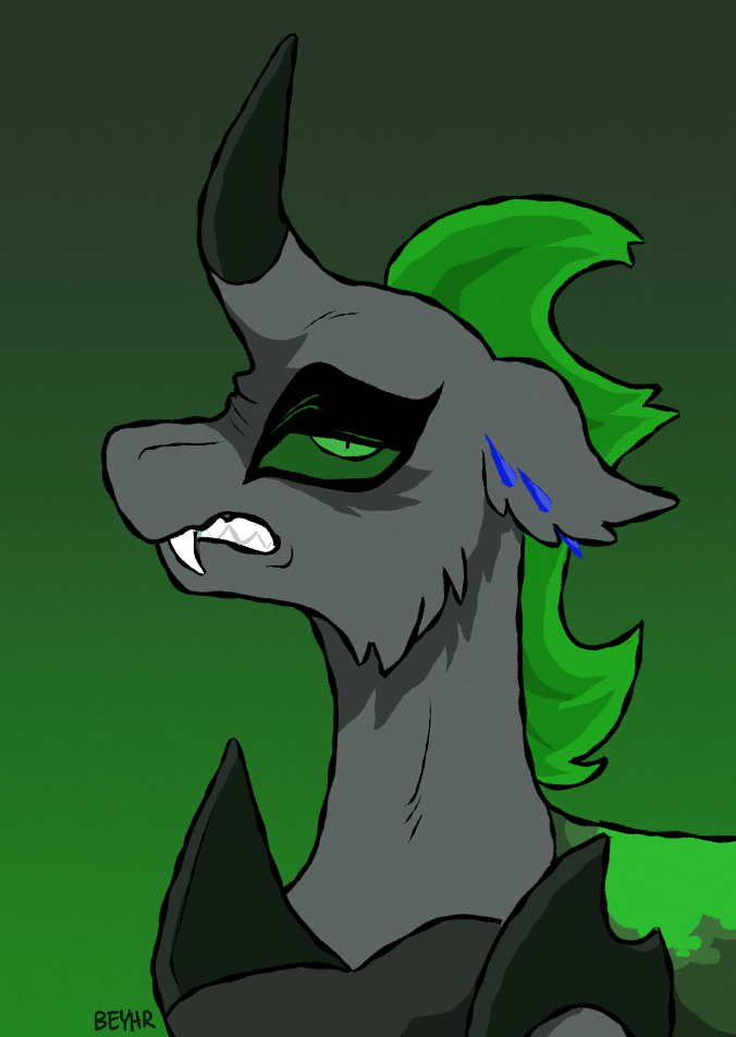 #3402710 - safe, artist:beyhr, oc, oc only, unnamed oc, changeling ...