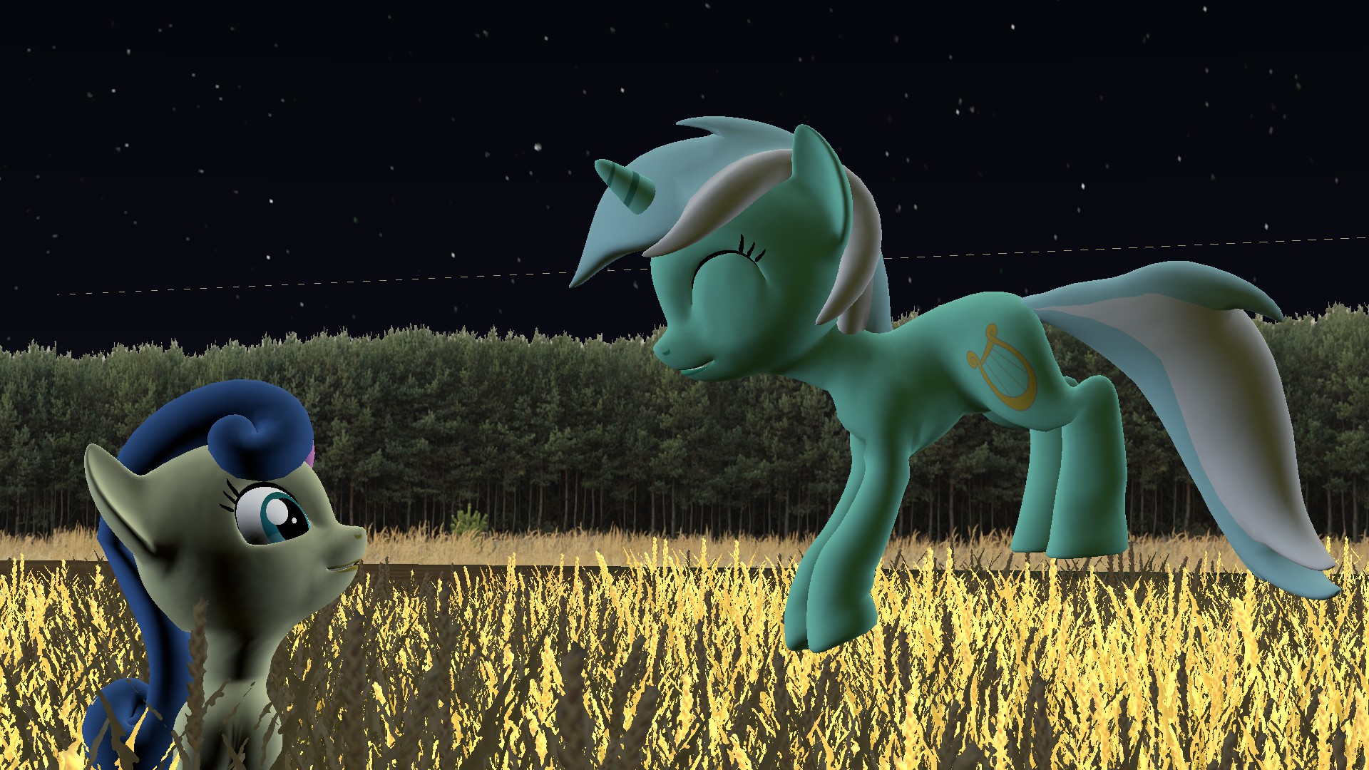 #3403724 - safe, artist:ports2005, bon bon, lyra heartstrings, sweetie ...