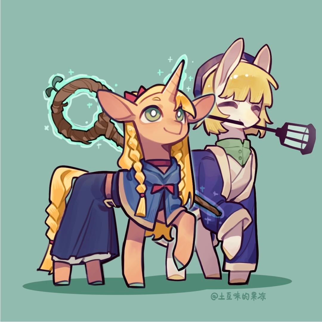 #3404787 - safe, artist:zhao896, earth pony, pony, unicorn, anime ...