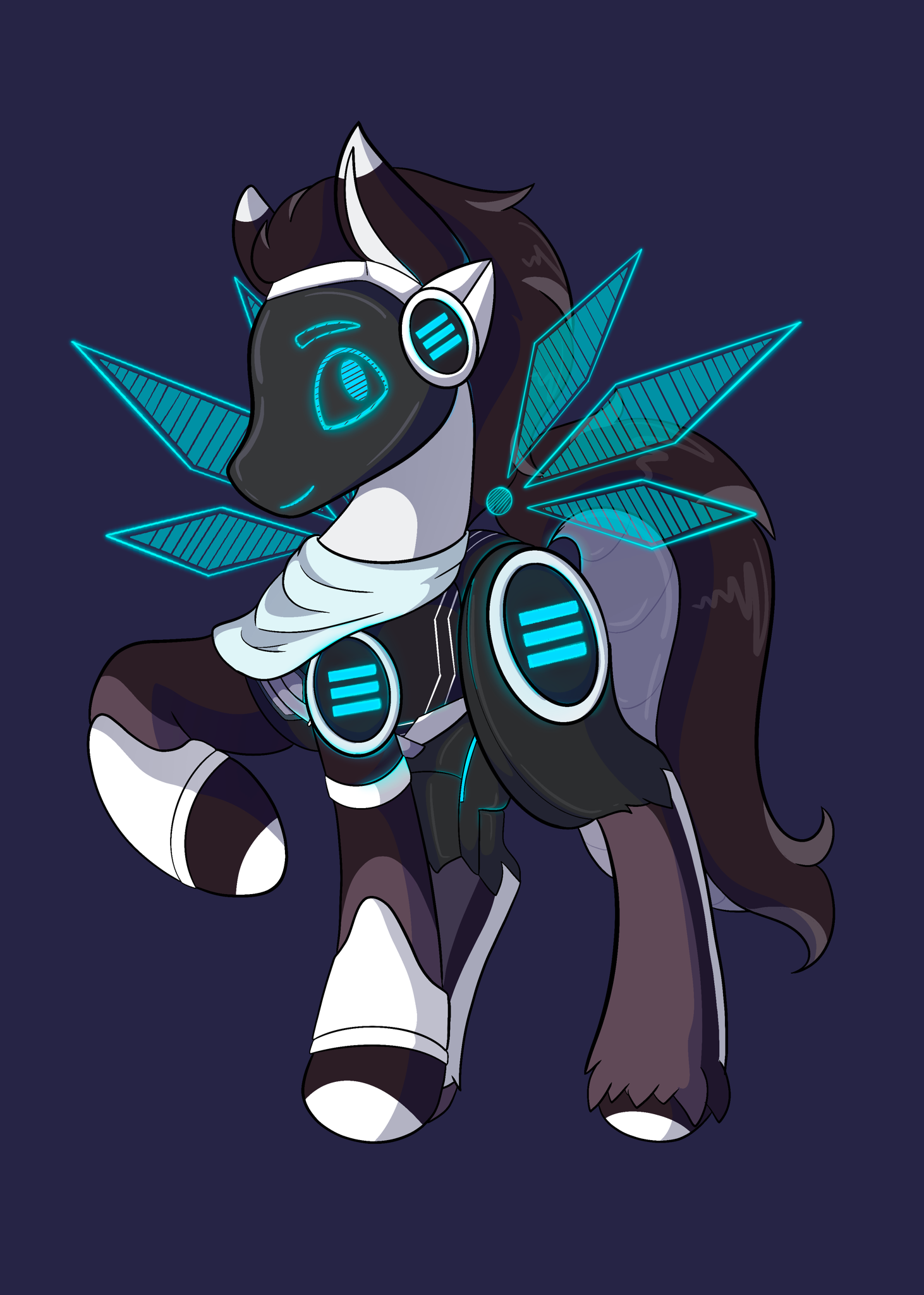 #3405020 - safe, artist:mscolorsplash, oc, oc only, pegasus, pony, robot, robot pony, commission ...