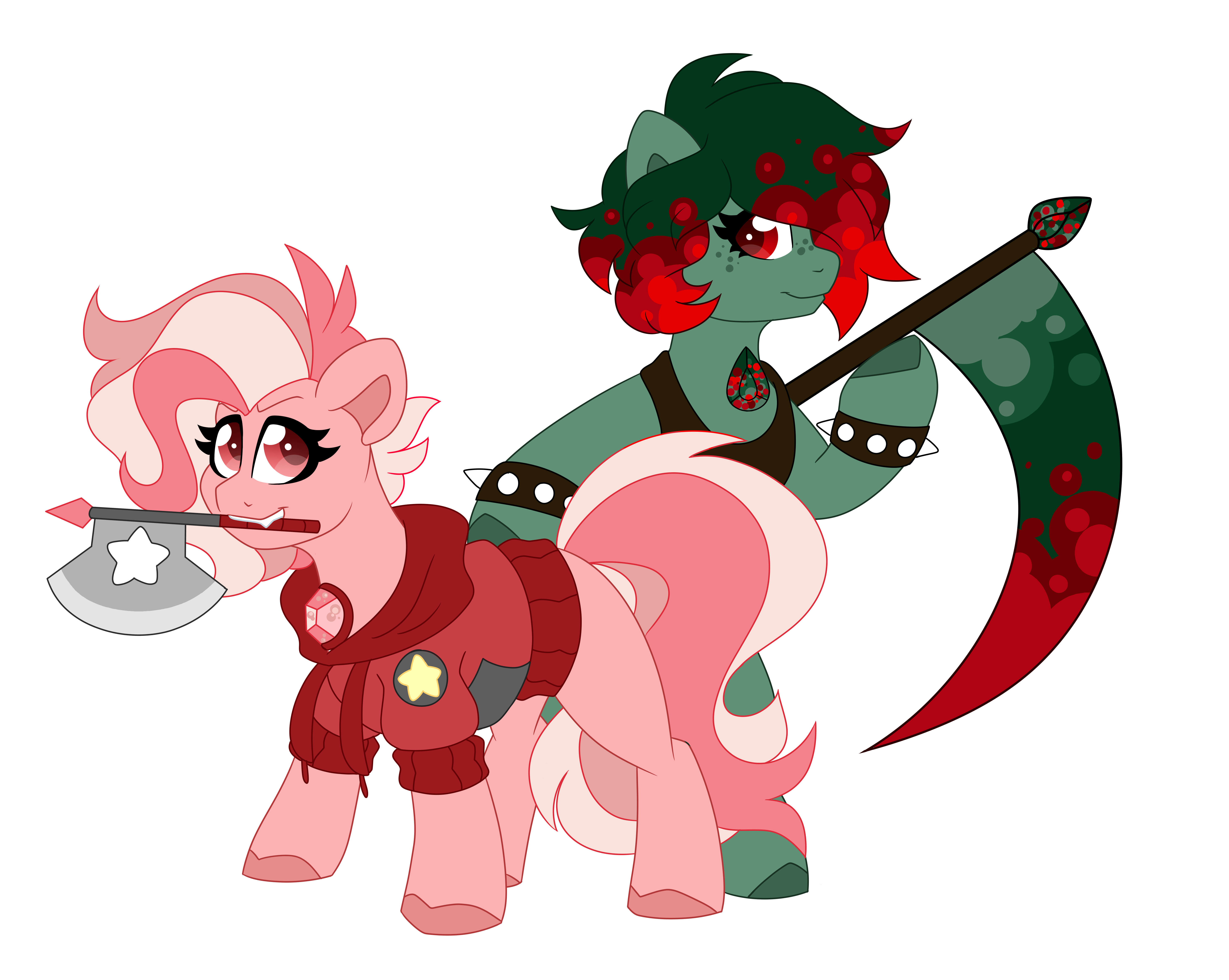 #3394258 - safe, artist:crazysketch101, oc, oc only, oc:bloodstone, oc:rhodochrosite, earth pony ...