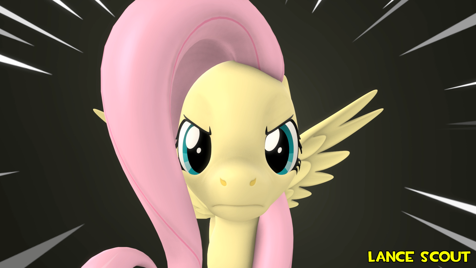 #3407652 - safe, artist:lancescout, fluttershy, pegasus, pony, g4, 3d ...