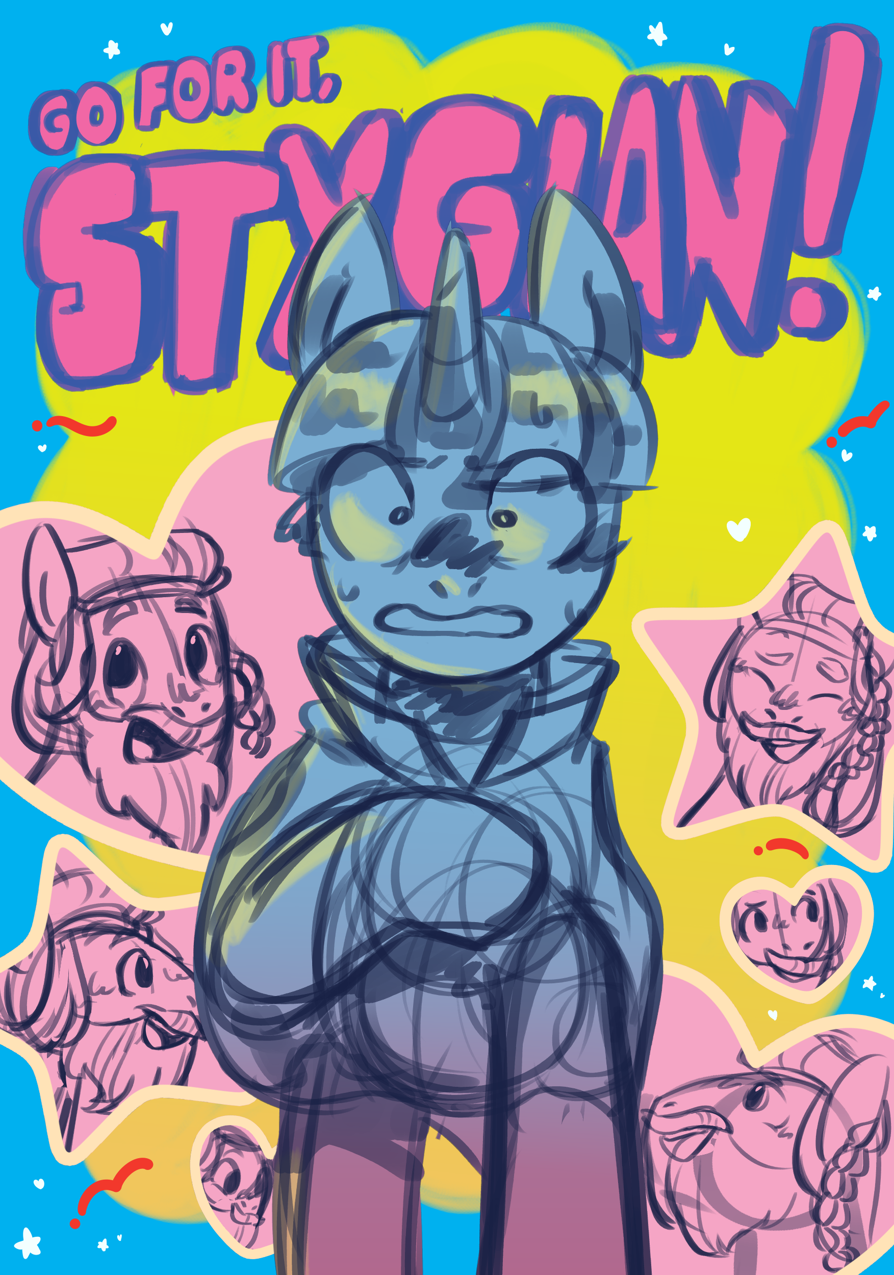 #3408250 - safe, artist:alex6886, rockhoof, stygian, earth pony, pony ...