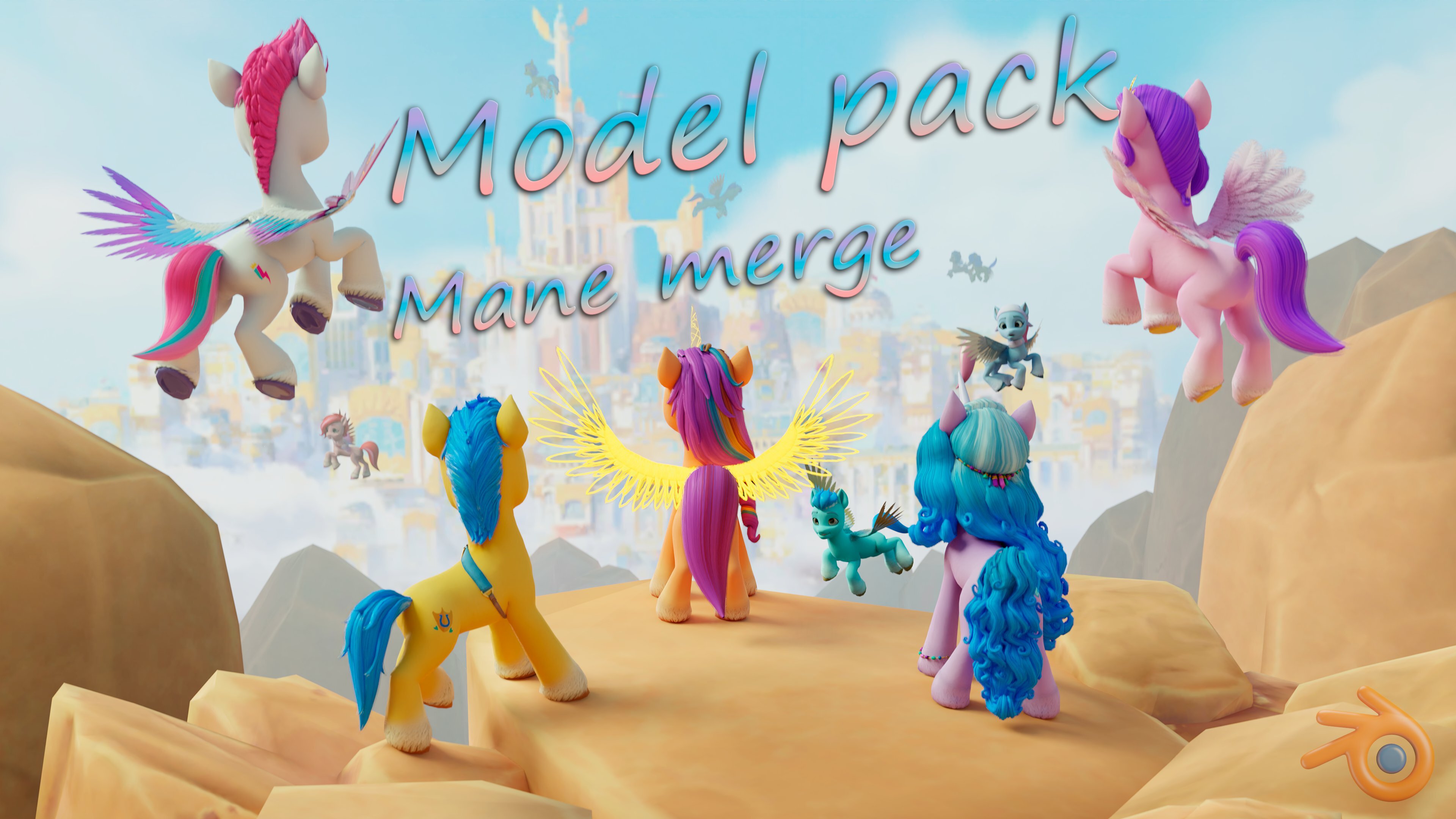 #3410586 - safe, artist:ah_kap, gameloft, hitch trailblazer, izzy moonbow, pipp petals, sunny ...